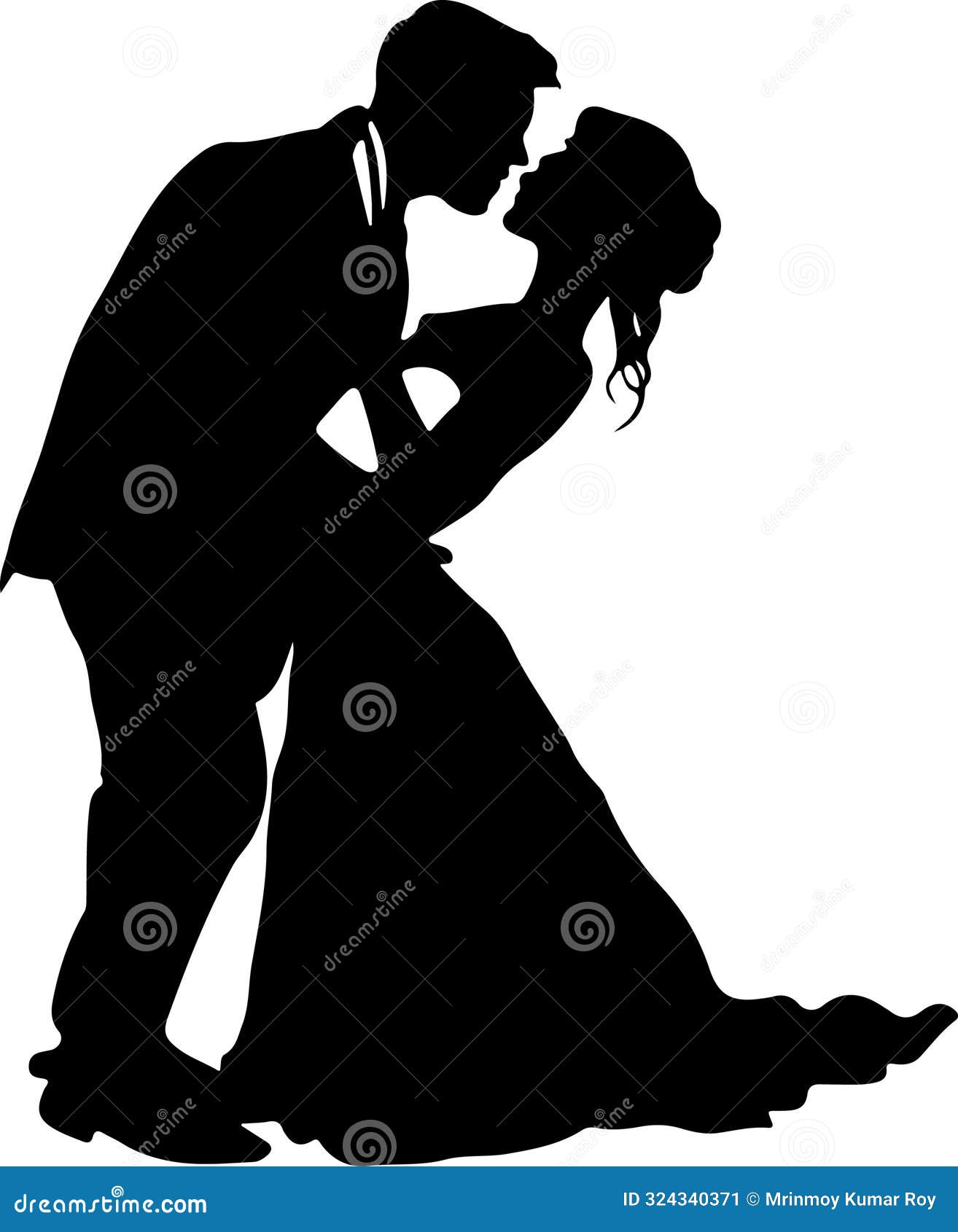 Best Romantic Couple Vector Silhouette Illustration Stock Vector ...