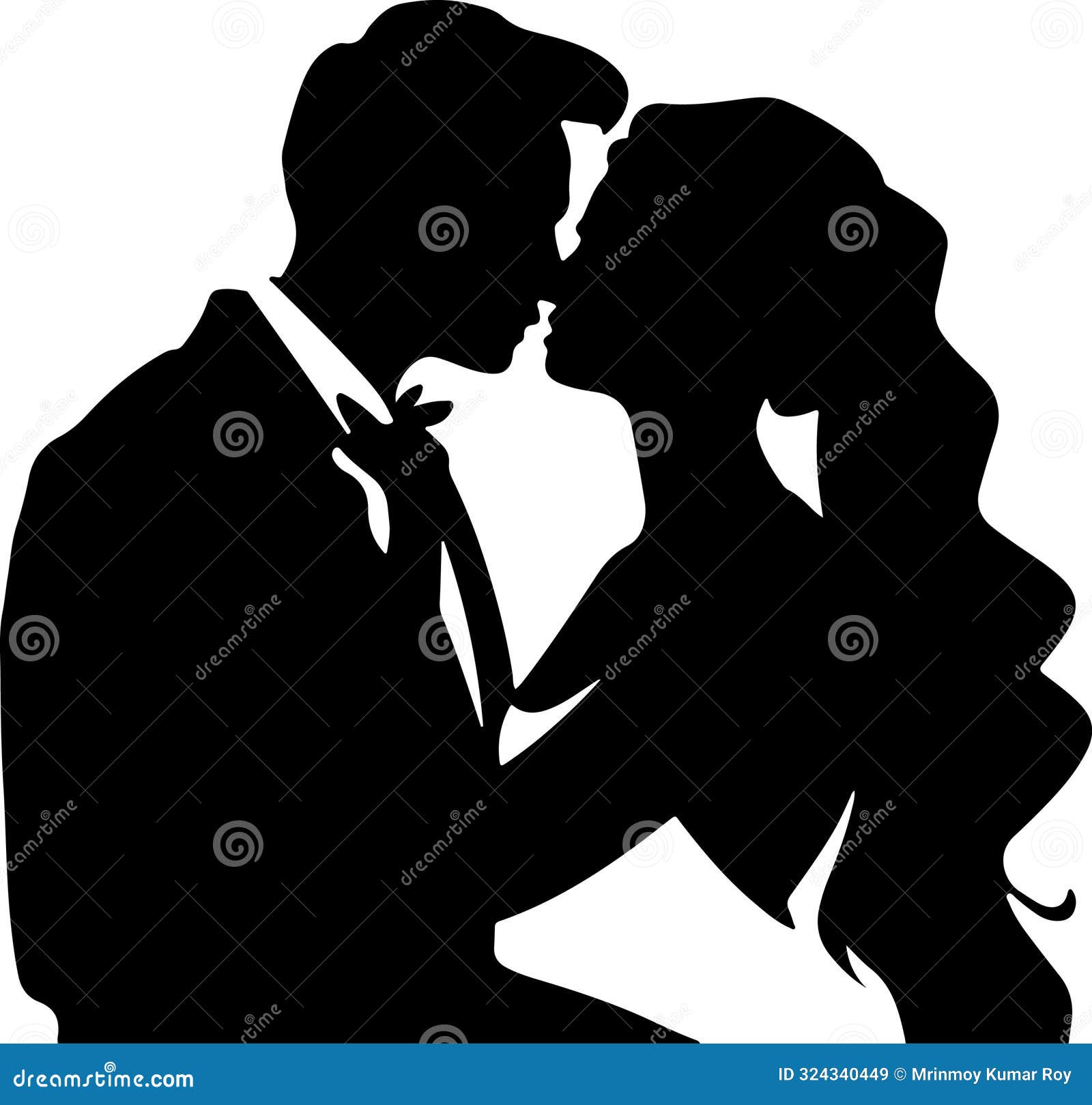 Best Romantic Couple Vector Silhouette Illustration Stock Vector ...