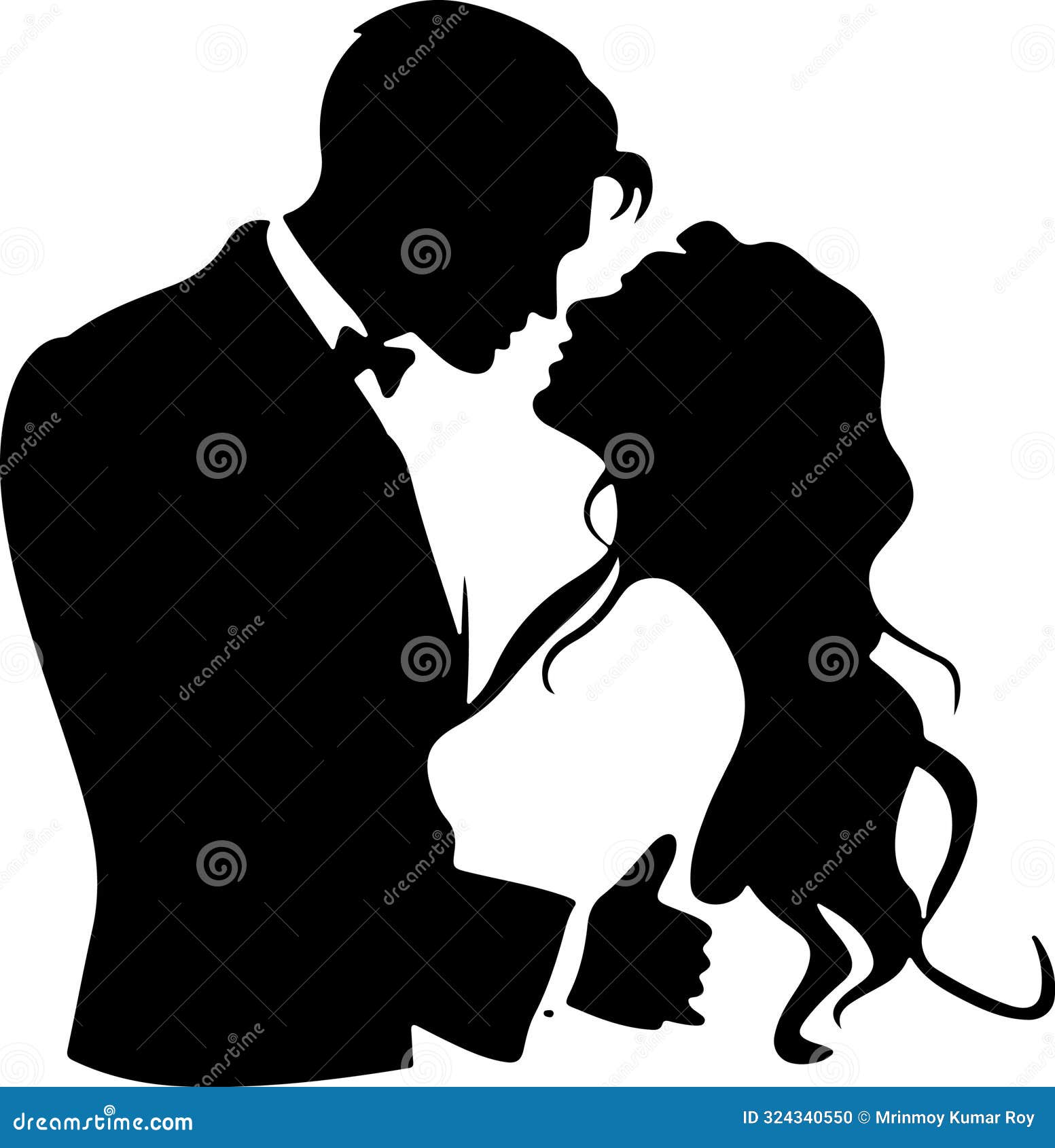 Best Romantic Couple Vector Silhouette Illustration Stock Vector ...