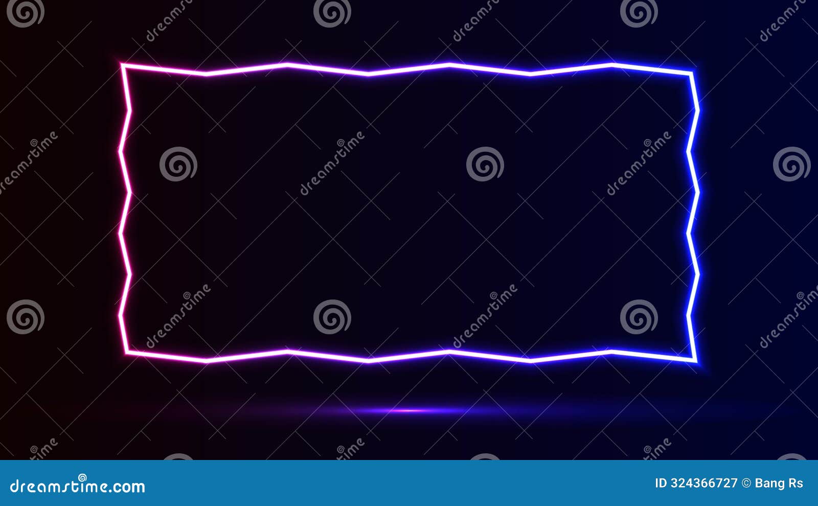 Box Photo Frame Design with a Neon Effect with Stock Illustration ...