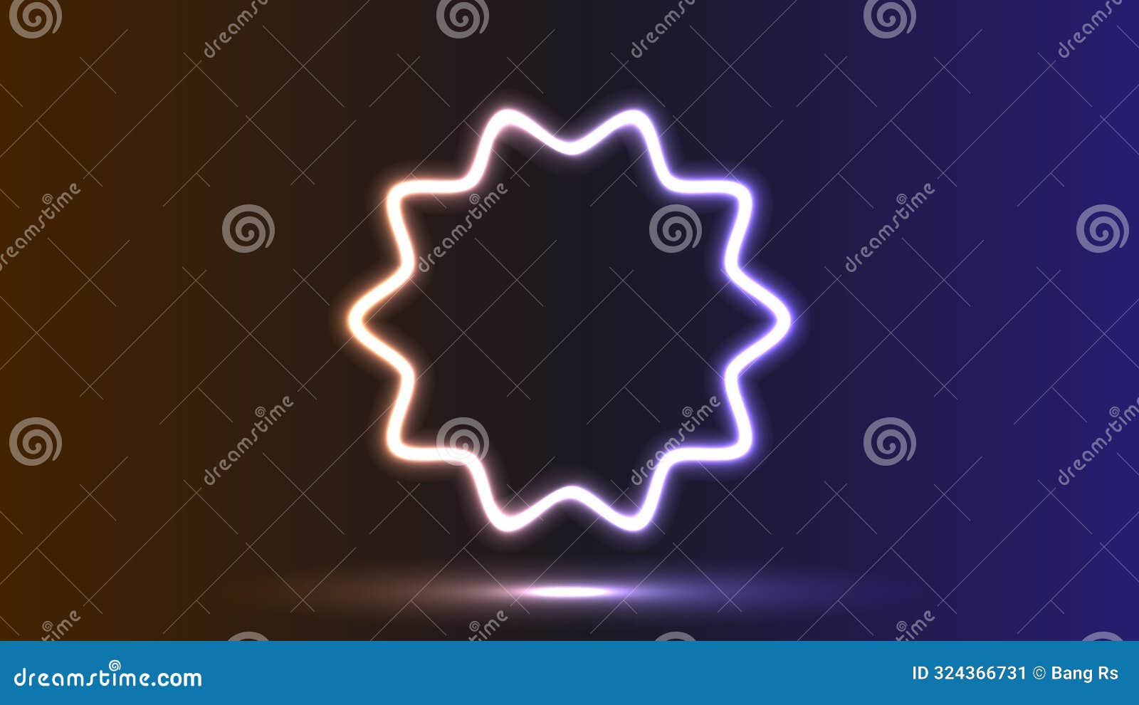 Neon Effect Photo Frame Kit Design with Black Stock Illustration ...