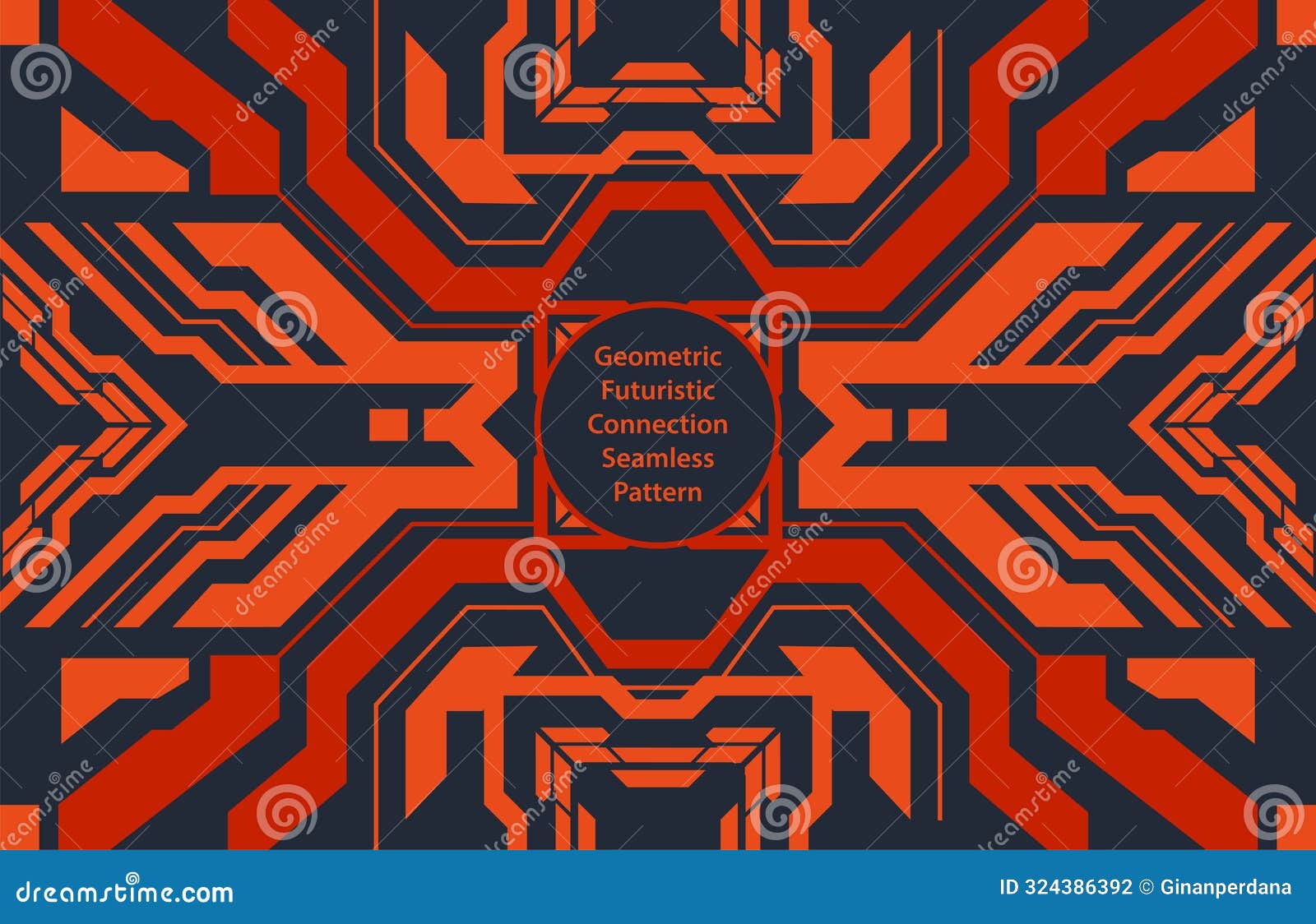 Geometric Futuristic Connection Seamless Pattern Stock Illustration ...