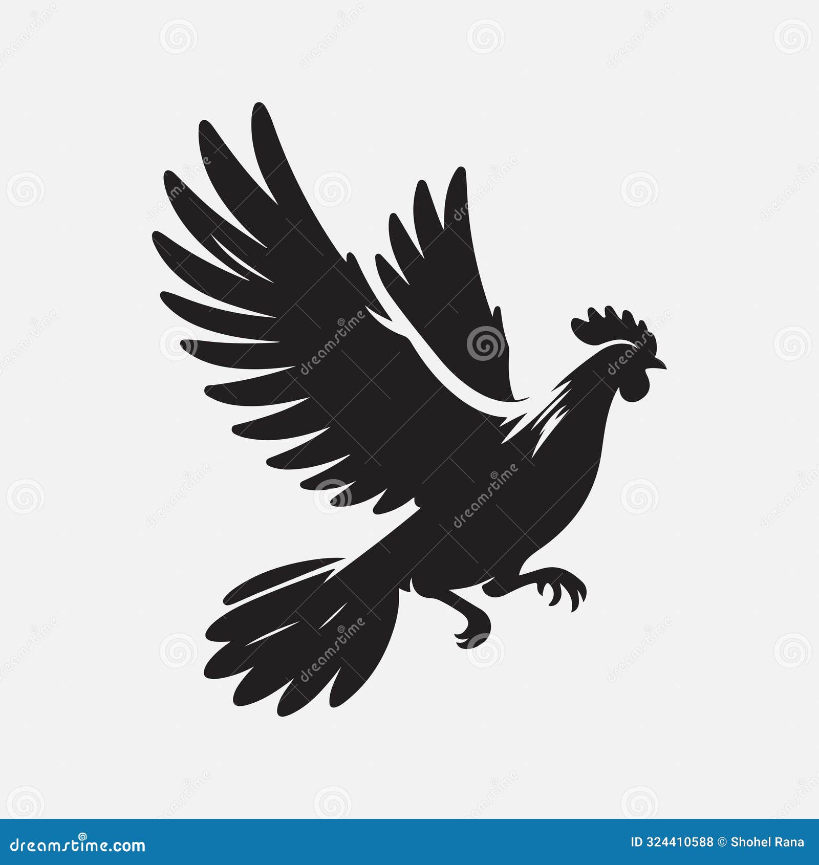 Majestic Hen in Flight: Captivating Silhouette Against the Sky Stock ...