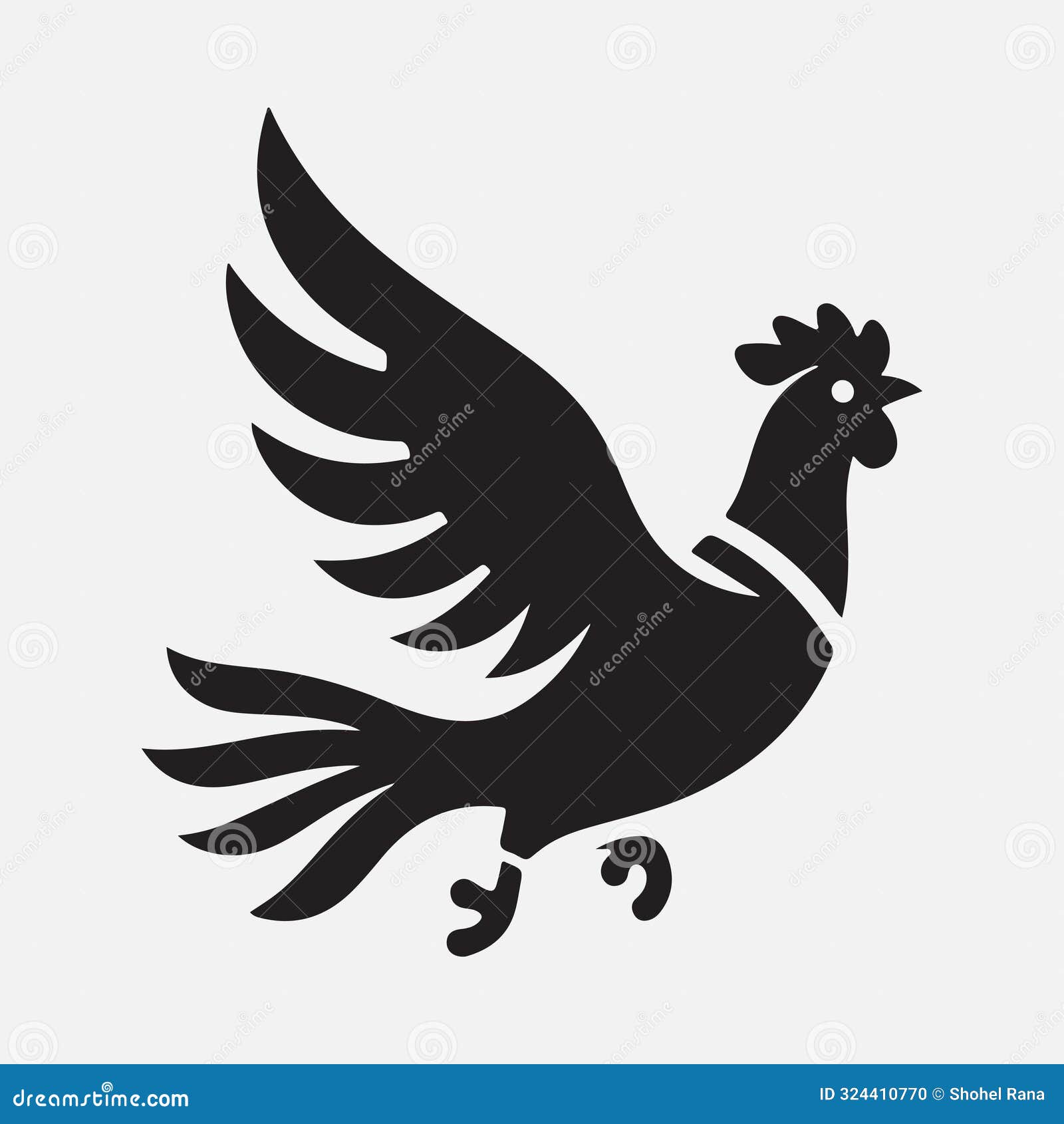 Majestic Hen in Flight: Captivating Silhouette Against the Sky Stock ...