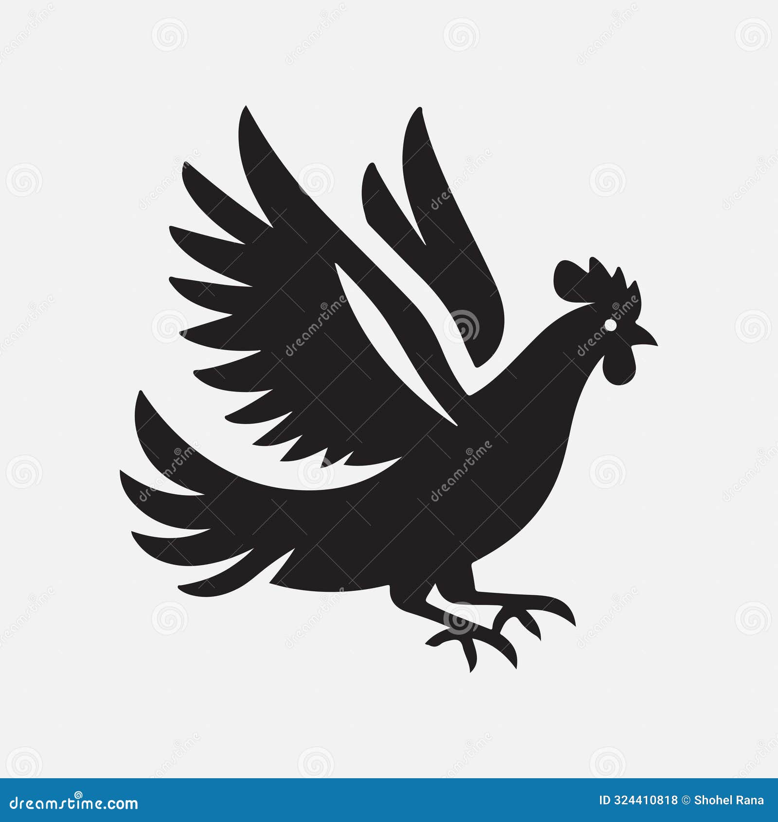 Majestic Hen in Flight: Captivating Silhouette Against the Sky Stock ...