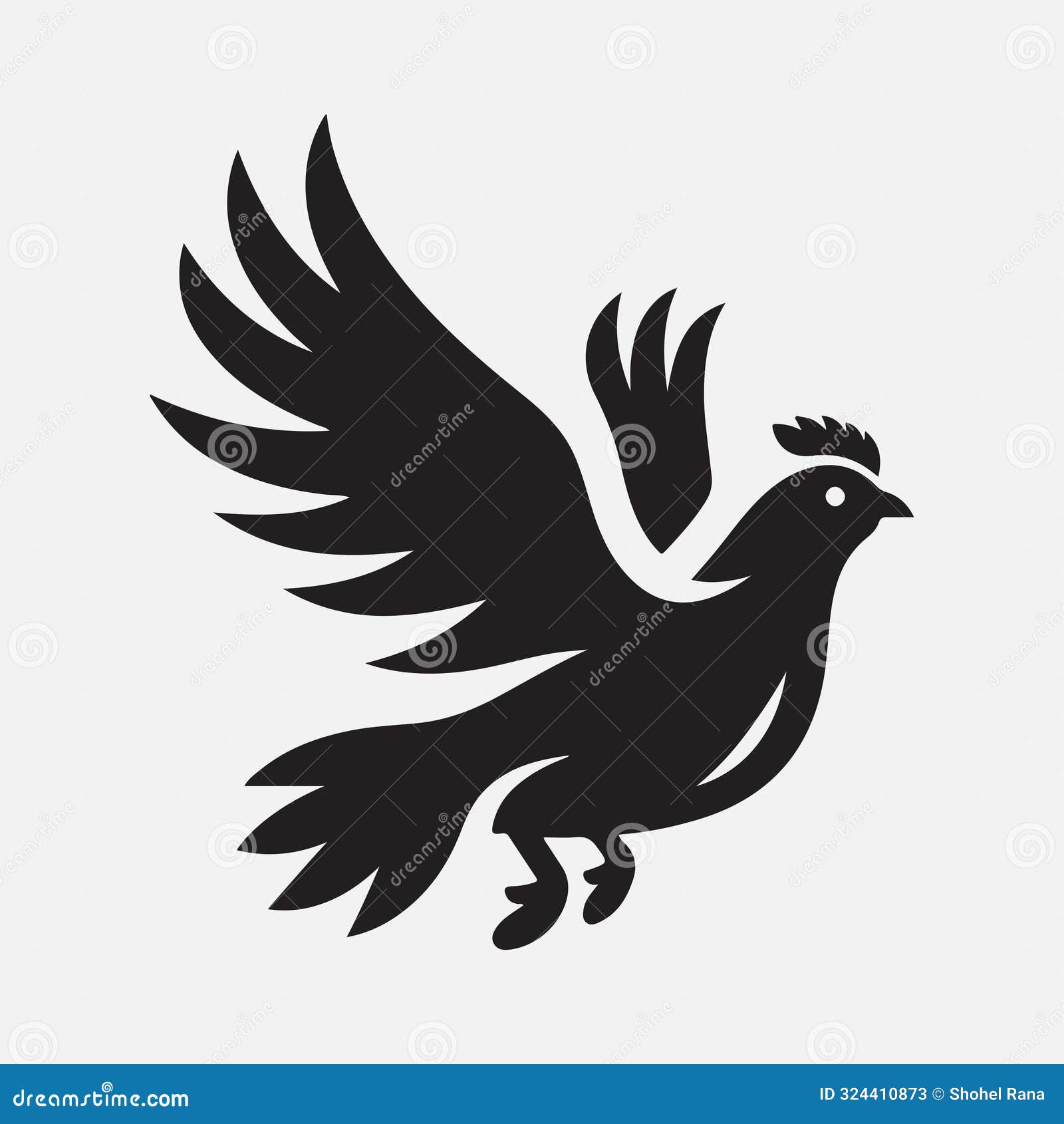 Majestic Hen in Flight: Captivating Silhouette Against the Sky Stock ...