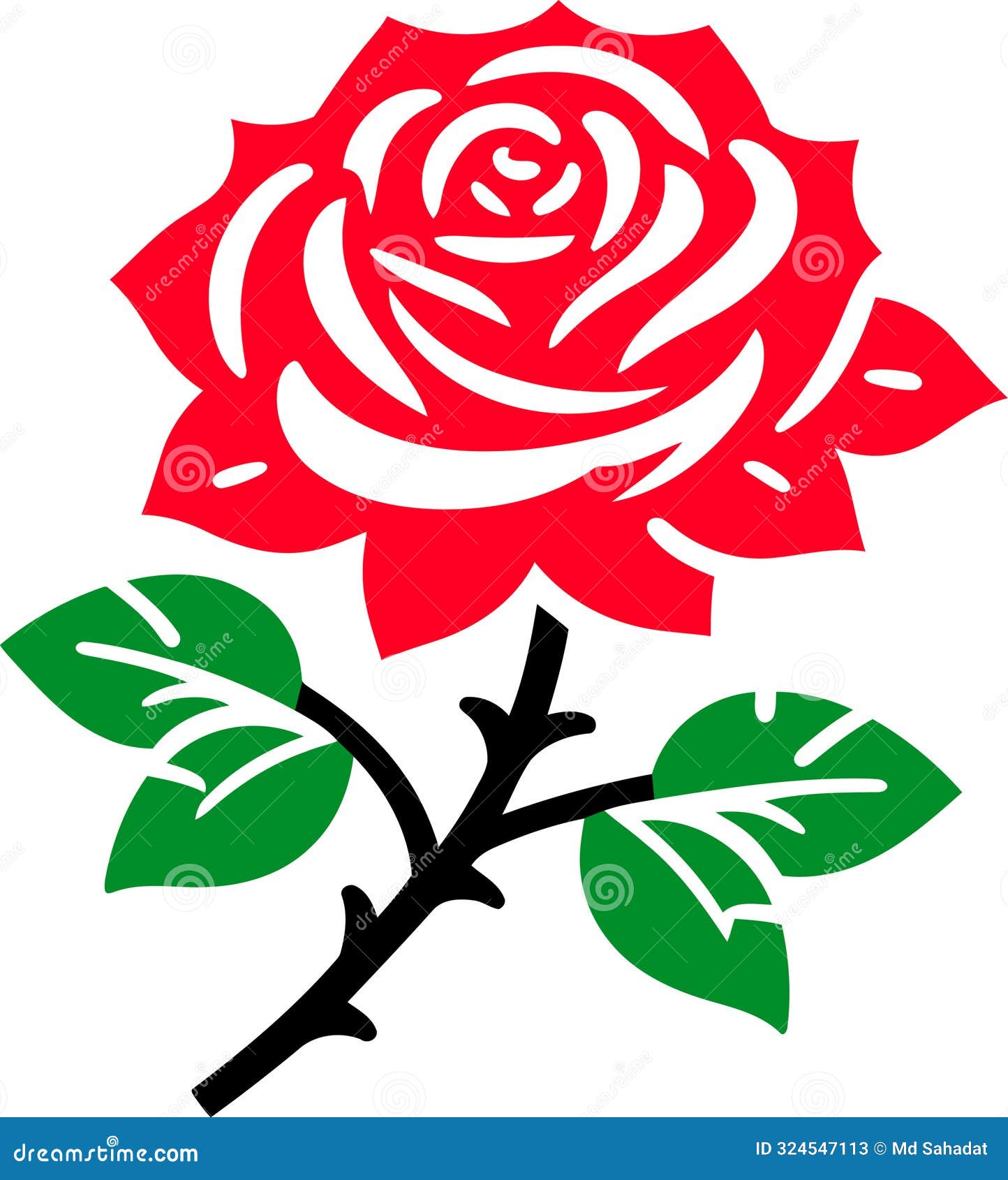 Red Rose Icon Vector Illustration. Rose Flower Icon Isolated on a White ...