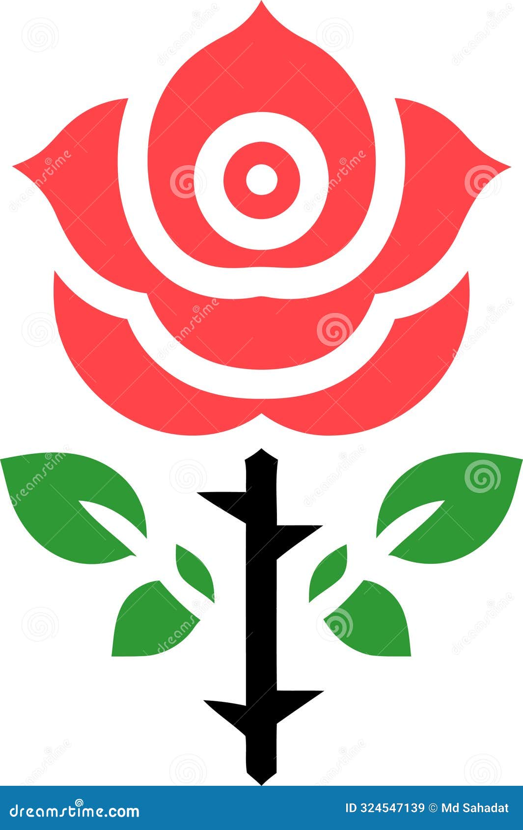 Red Rose Icon Vector Illustration. Rose Flower Icon Isolated on a White ...