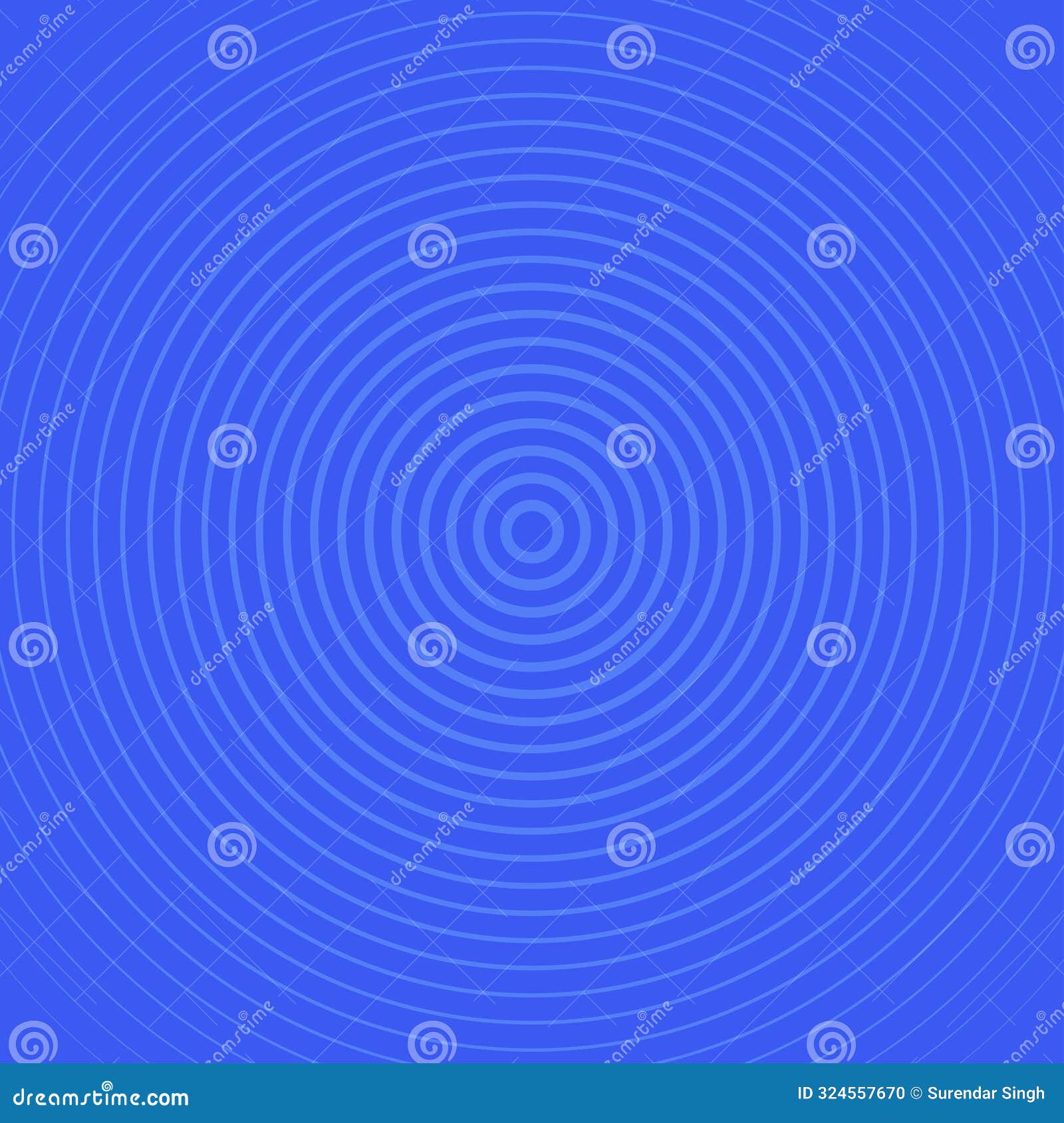 Abstract Circle Pattern. Blue Radial Gradient Background. Circle Wave ...
