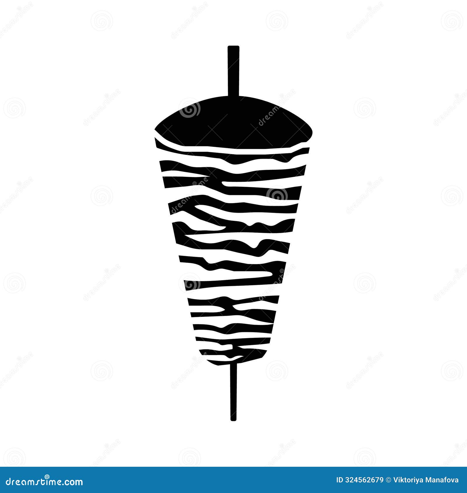 Doner kebab icon stock illustration. Illustration of fast - 324562679