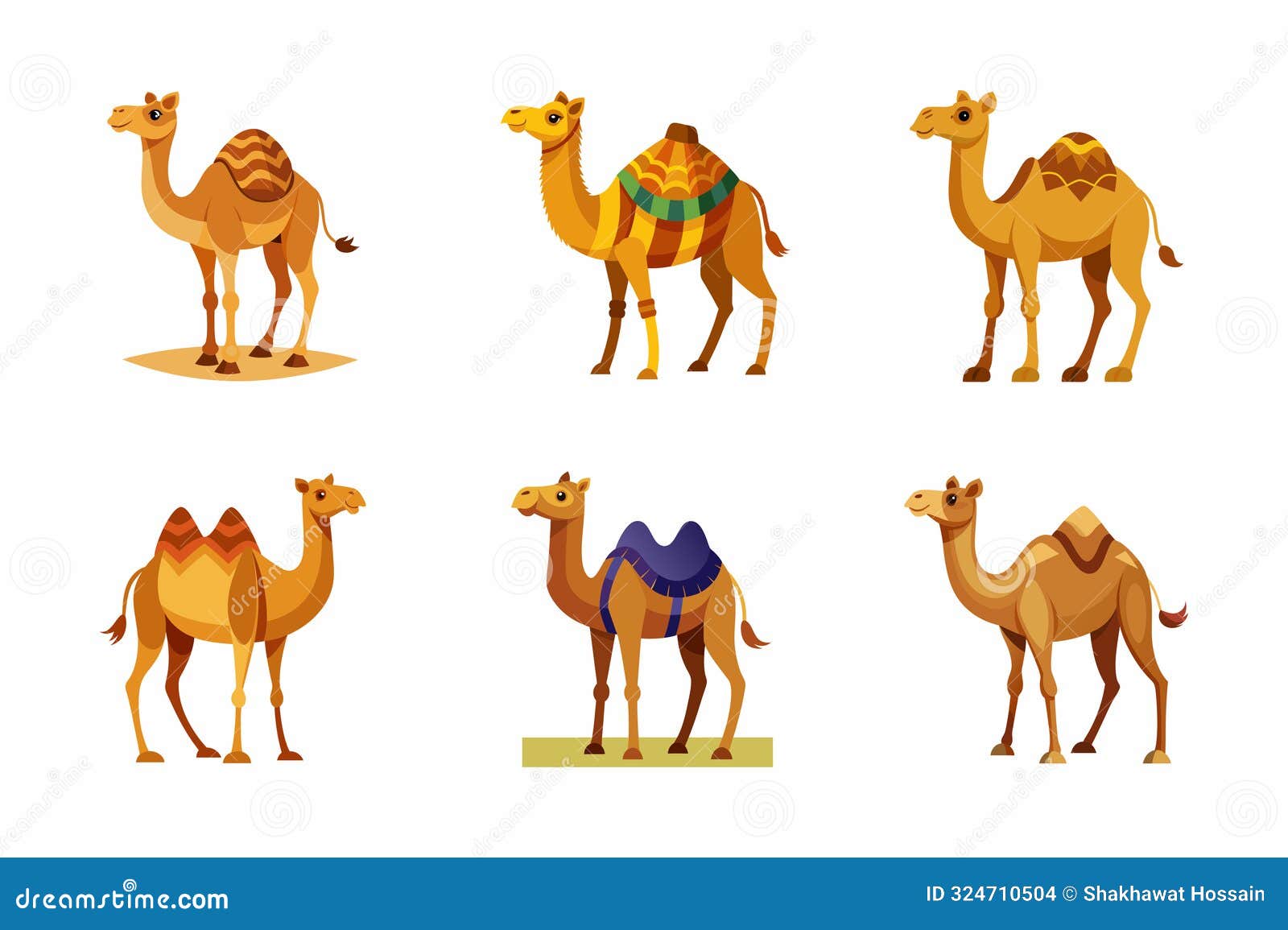 Colour Camal with White Bagrund Stock Vector - Illustration of wildlife ...