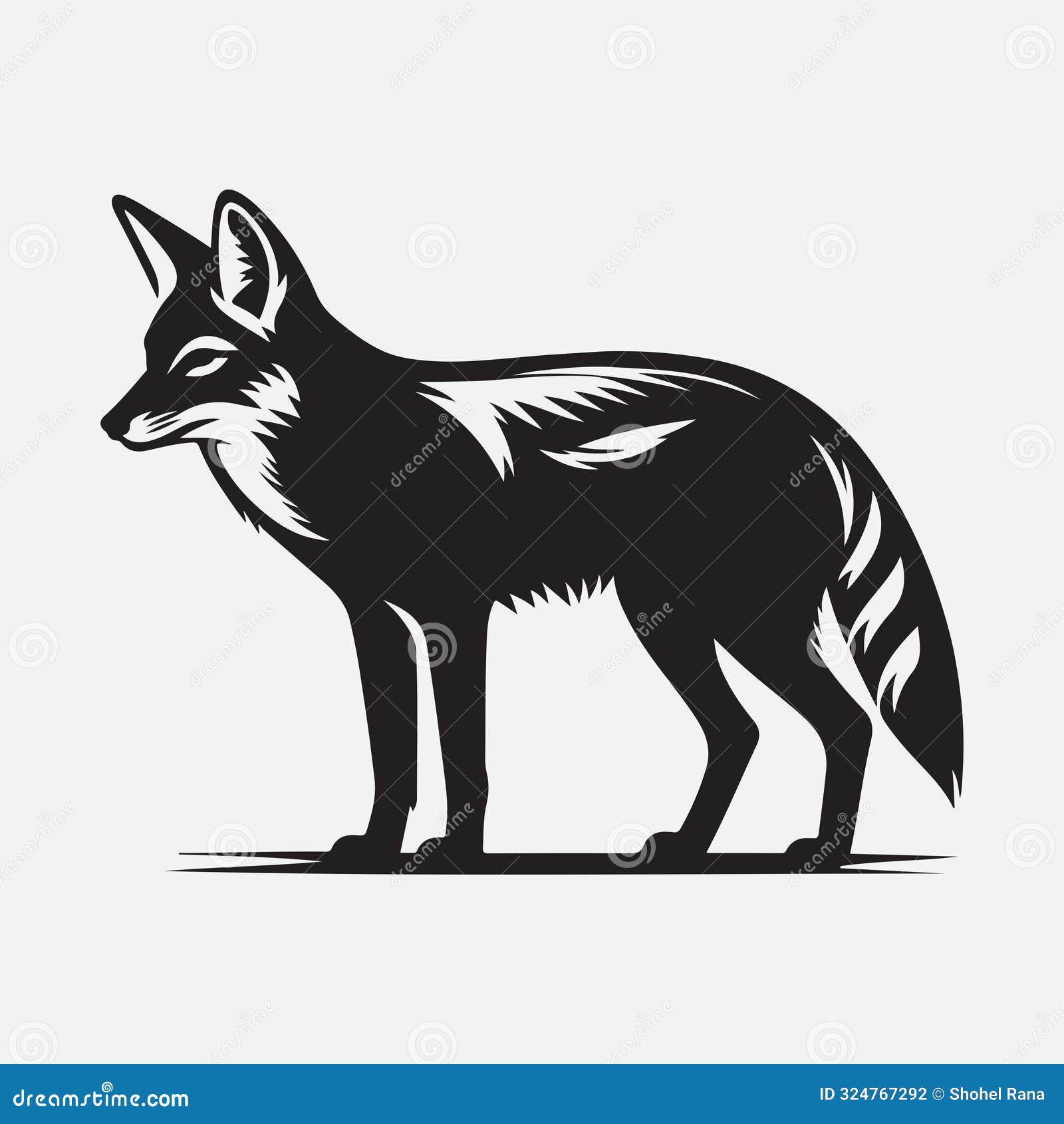Print Jackal Clipart Vector Art Featuring High Quality Detailed ...