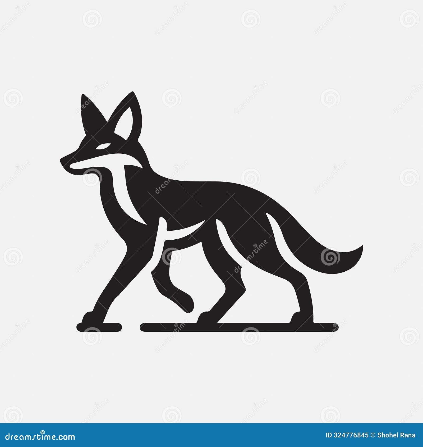 Print Majestic Jackal Silhouette Logo: Emblem of Elegance and ...