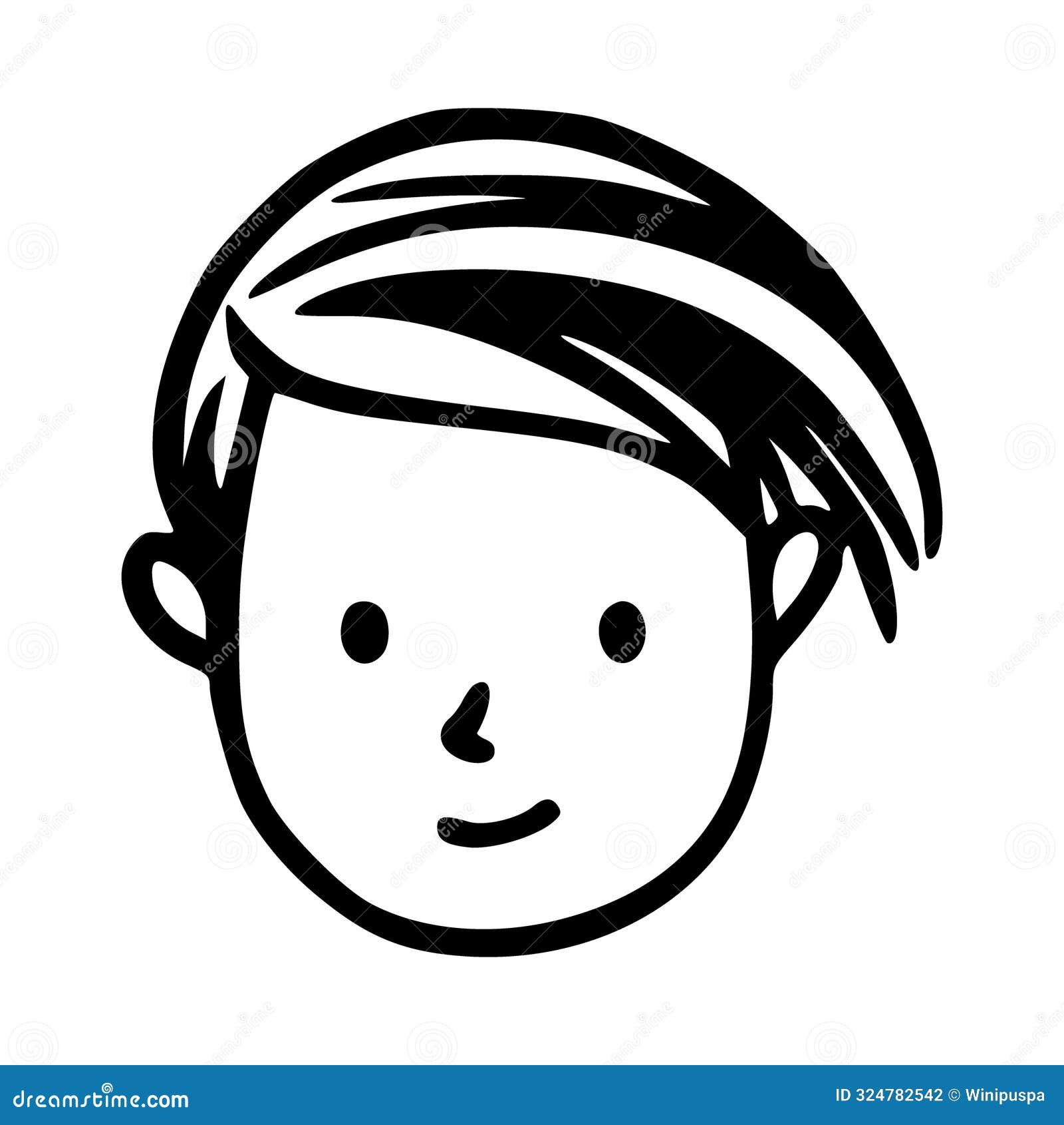 Doodle Children Head Cartoon Illustration Isolated in White Background ...