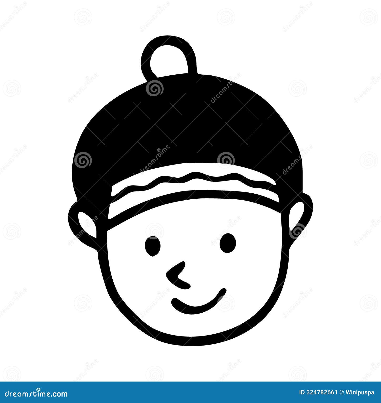 Doodle Children Head Cartoon Illustration Isolated in White Background ...