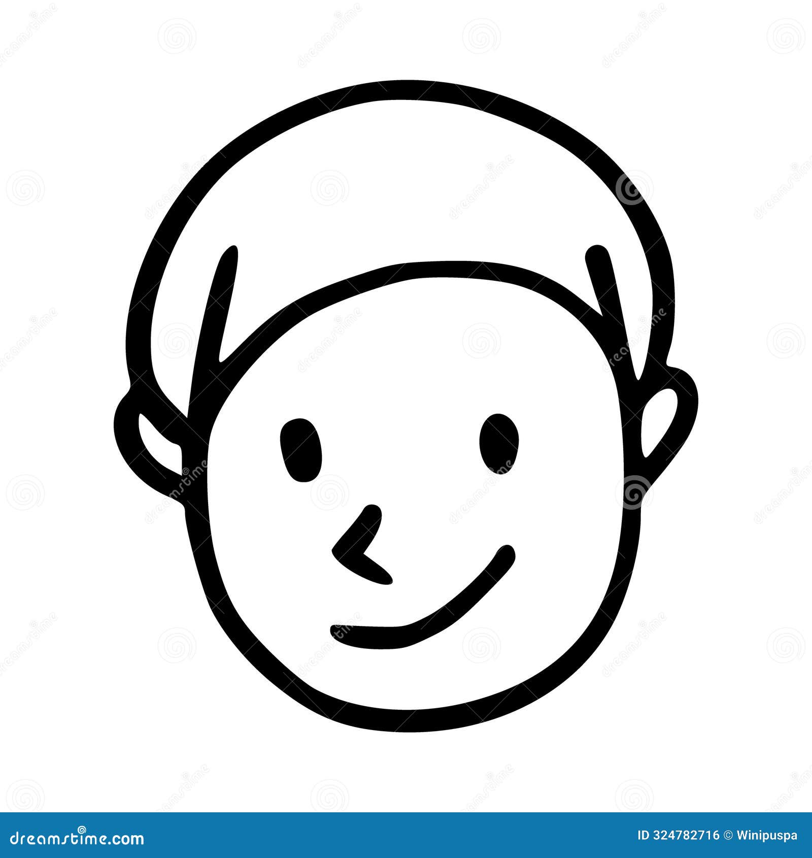 Doodle Children Head Cartoon Illustration Isolated in White Background ...
