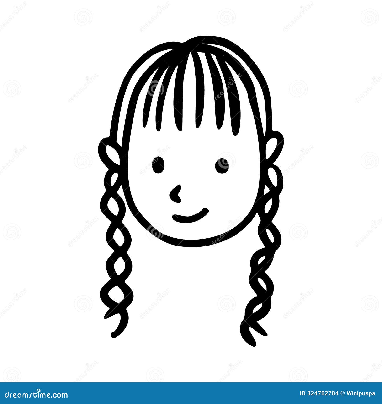 Doodle Children Head Cartoon Illustration Isolated in White Background ...