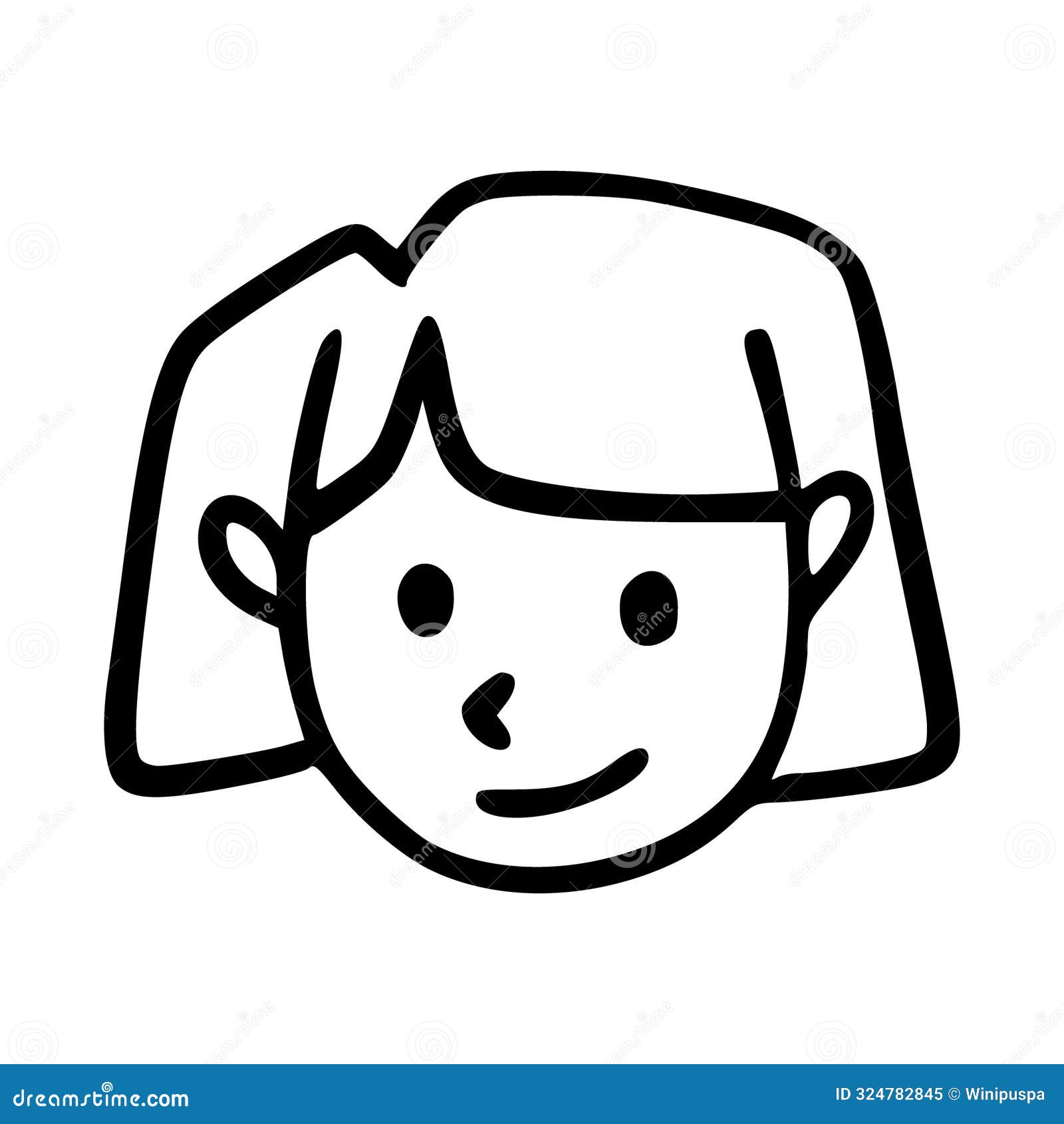Doodle Children Head Cartoon Illustration Isolated in White Background ...