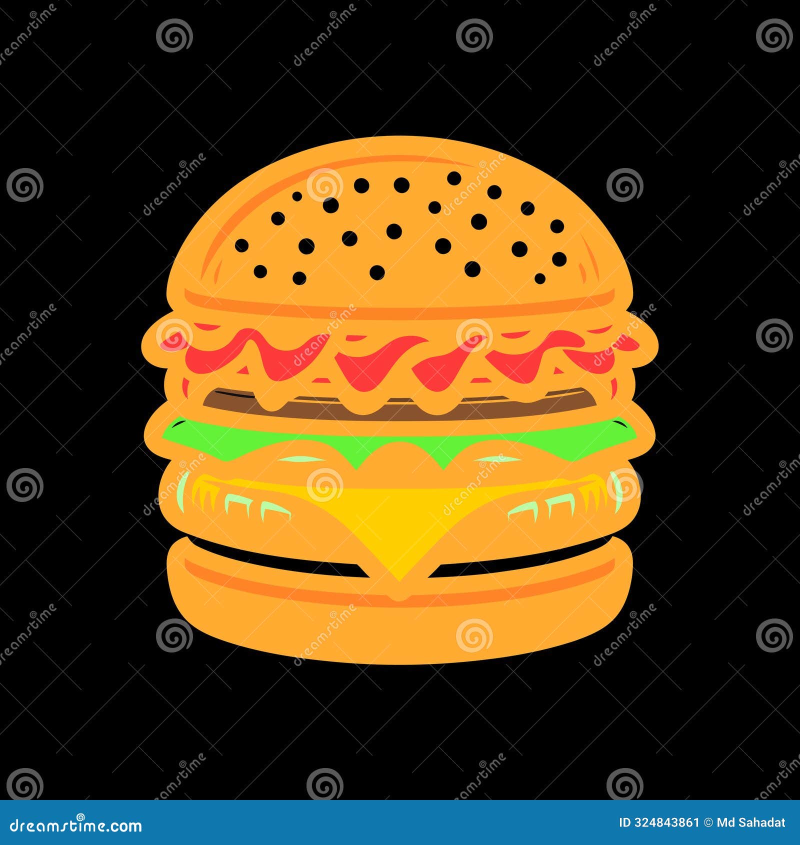 Burger Food Floating Cartoon Vector Icon Illustration. Stock ...