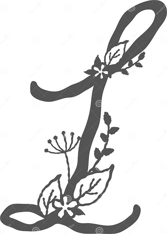 Floral Decorative Wedding Initial Alphabet with Flowers, Twigs, and ...