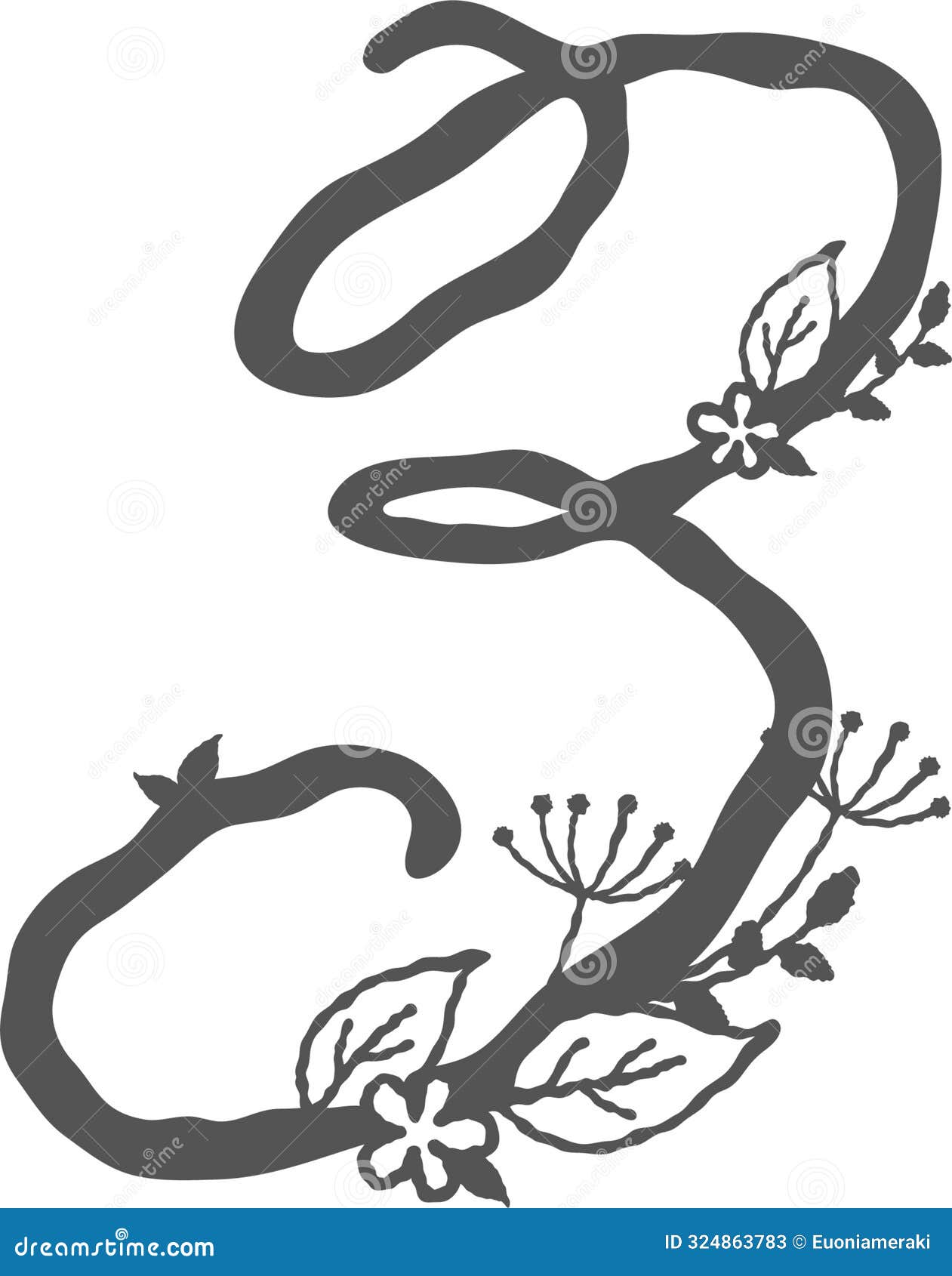 Floral Decorative Initial Alphabet Flower Design in Elegant Capital ...