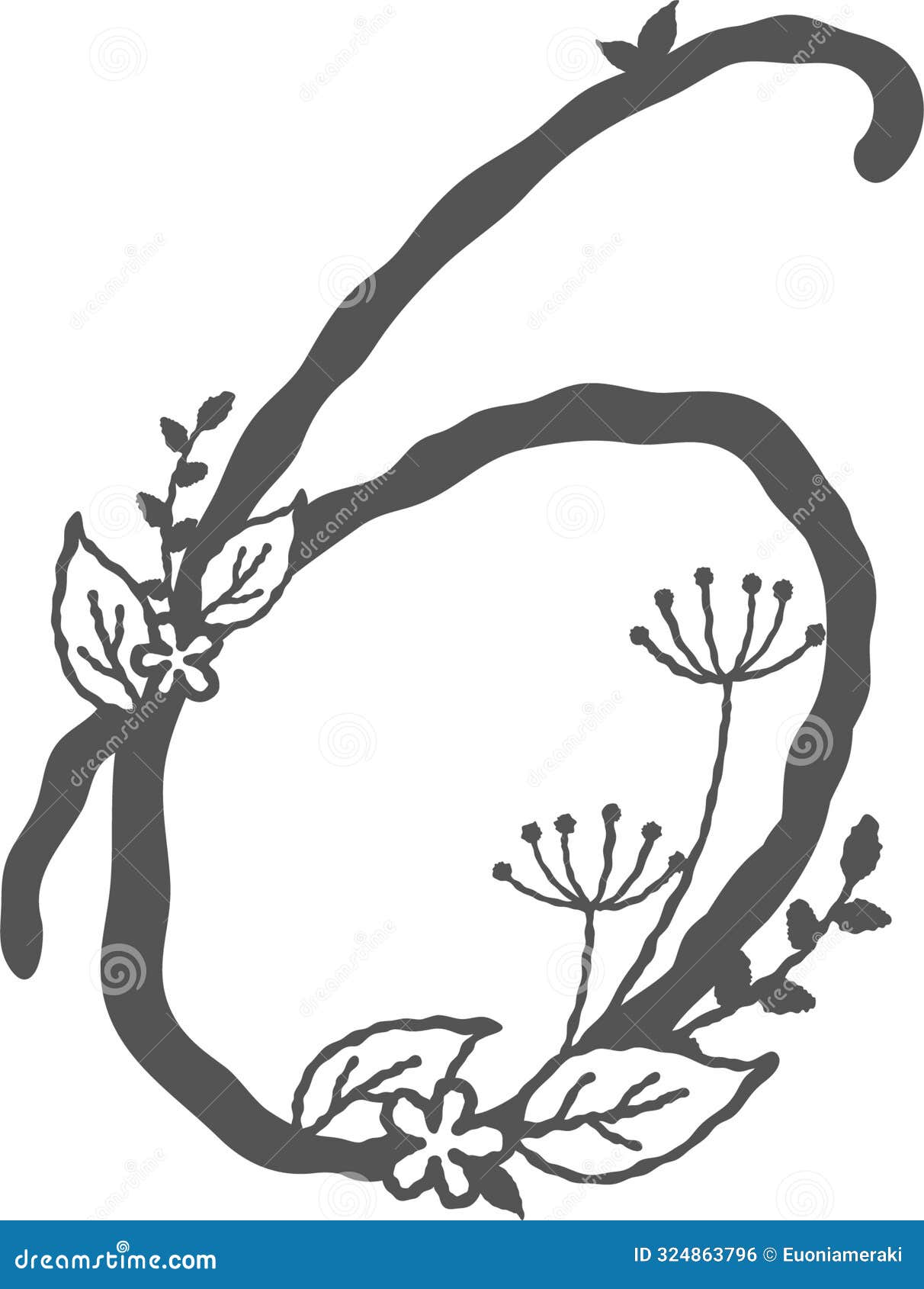 Floral Decorative Initial Flower Monogram Design in Elegant Capital ...