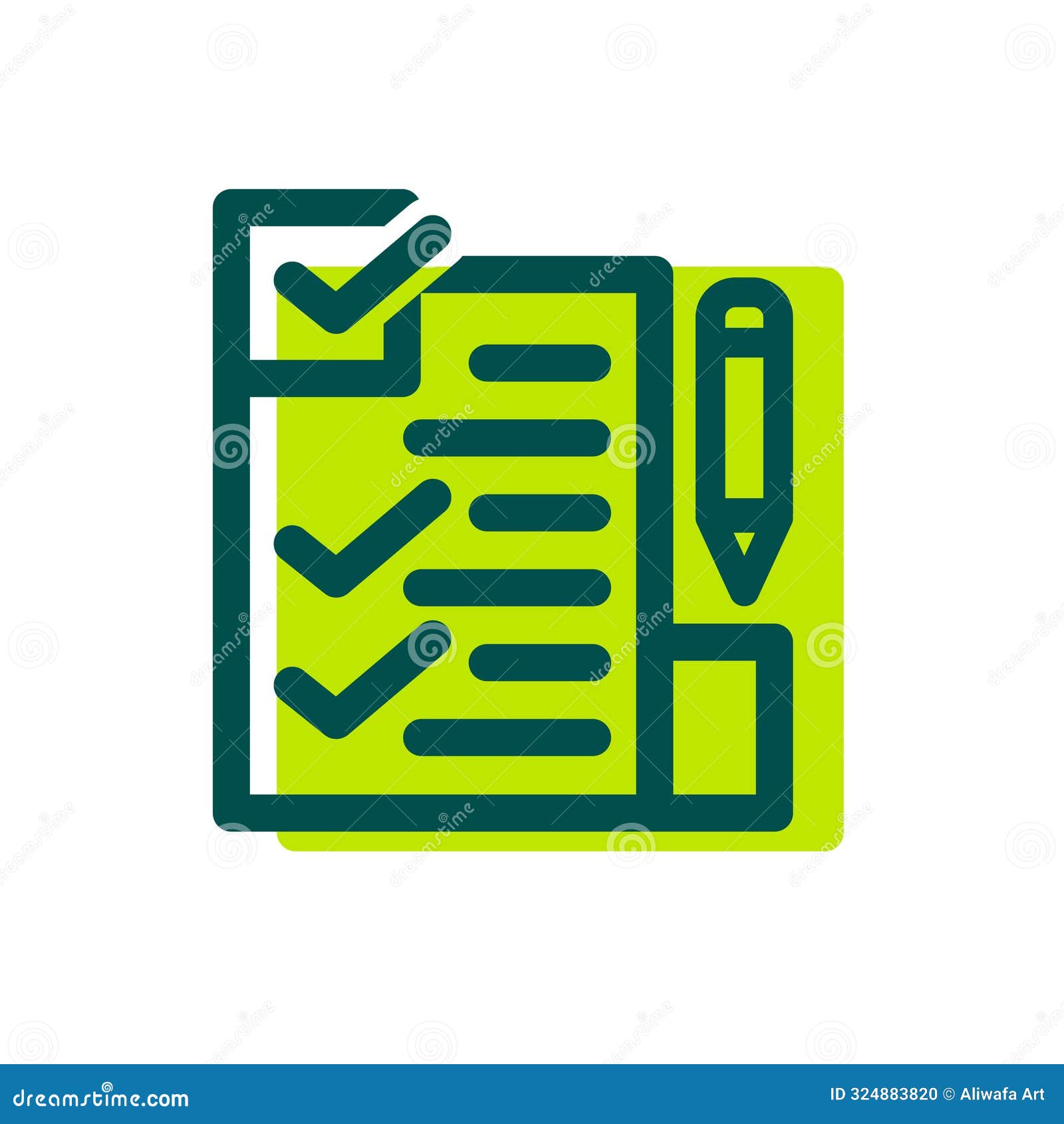 Checklist Icon with a Pen and Paper Stock Illustration - Illustration ...
