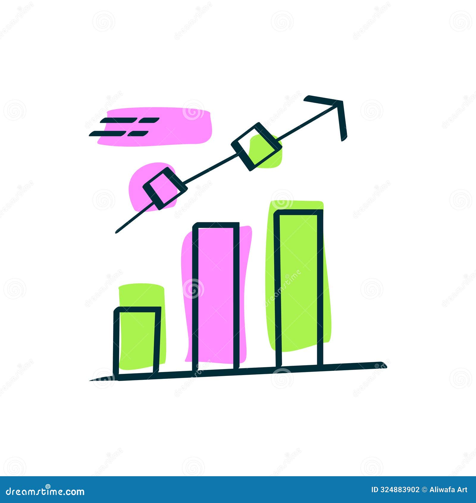 Upward-trending Bar Graph with Colorful Columns Stock Vector ...