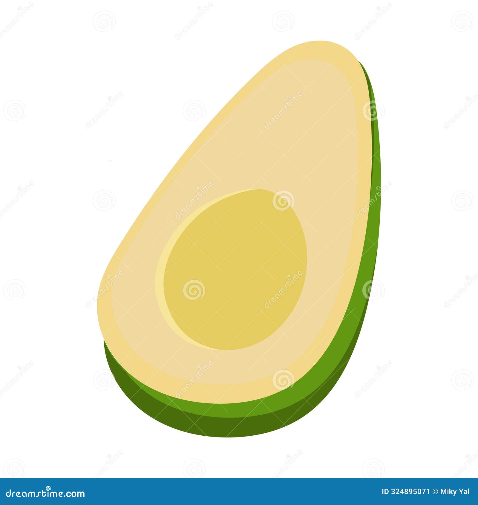 Avocado Food Icon. Avocado Fruit Whole and Half Isolated on White ...