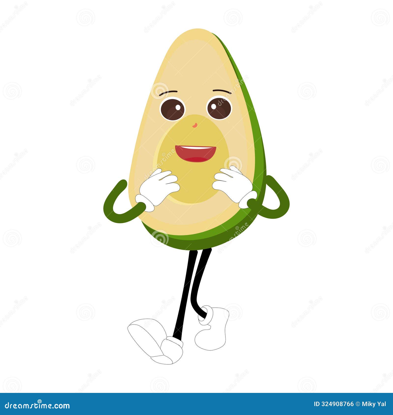 Cartoon Avocados Mascot Characters, Hand Drawn Doodle Style Cartoon ...