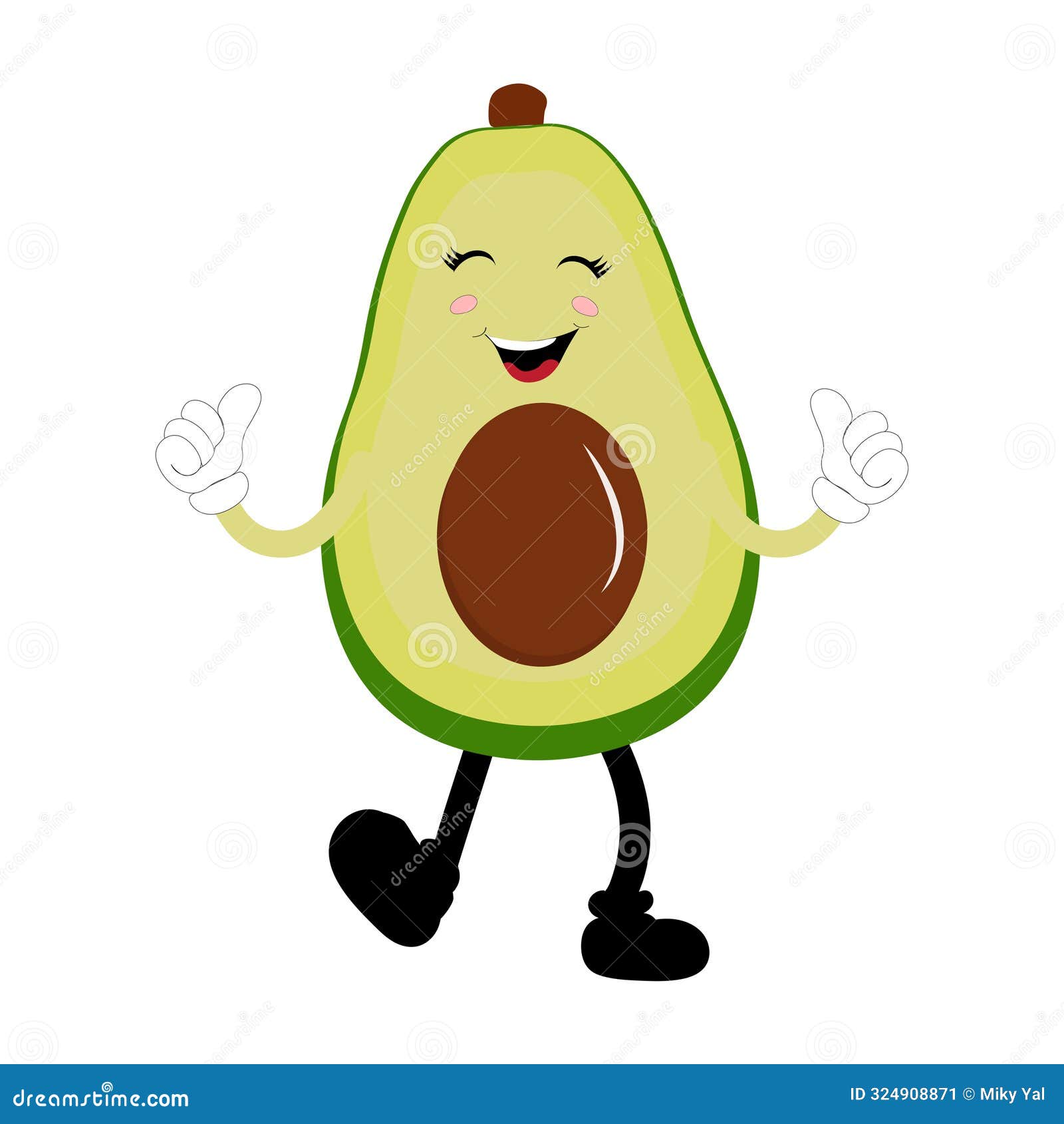 Cartoon Avocados Mascot Characters, Hand Drawn Doodle Style Cartoon ...