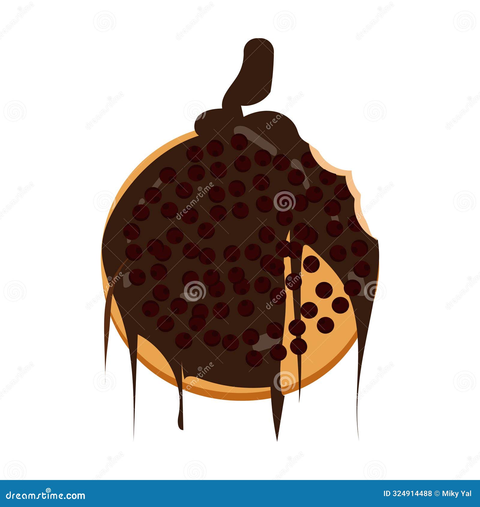 Bitten and Half Eaten Donuts, Doughnut Pieces. Dessert Doughnut Bitten ...