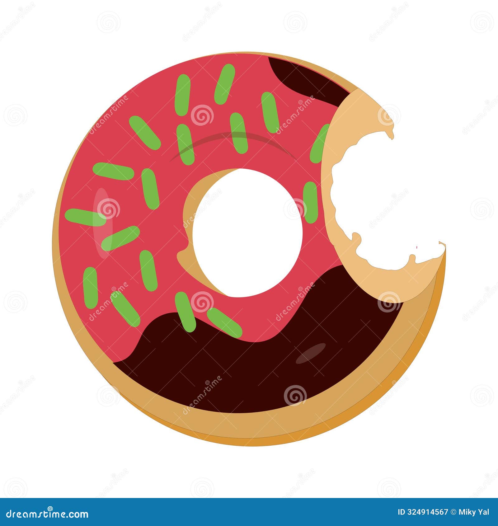 Bitten and Half Eaten Donuts, Doughnut Pieces. Dessert Doughnut Bitten ...