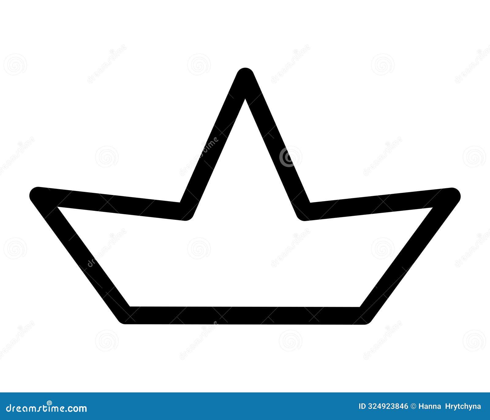 Crown, Small Simple Accessory - Vector Linear Picture for Coloring Logo ...