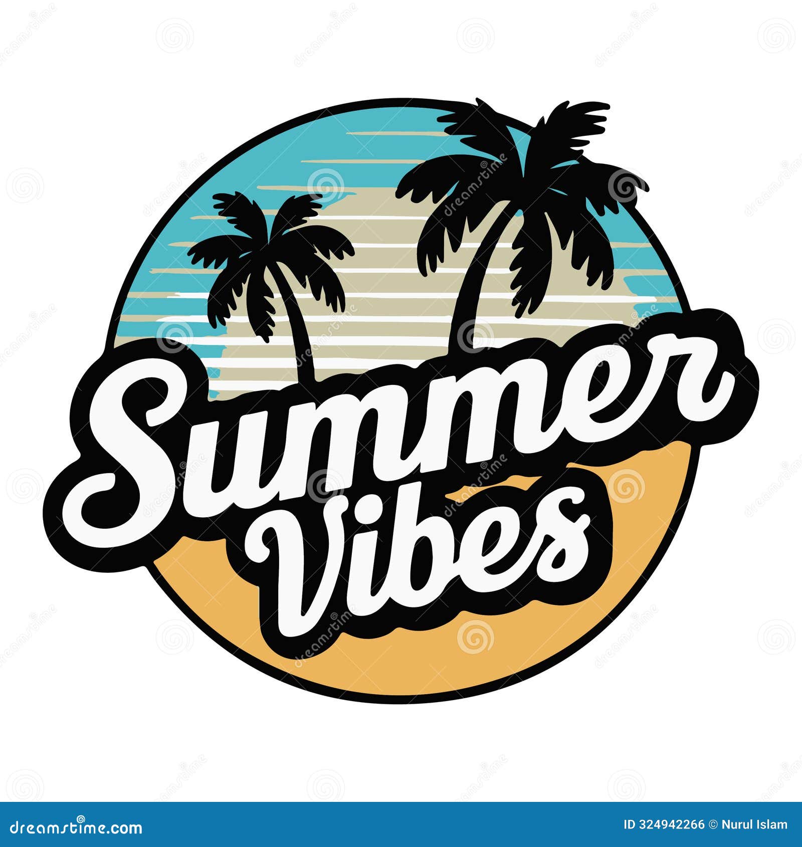 Summer Vibes Typography T-shirt Design. Stock Illustration ...