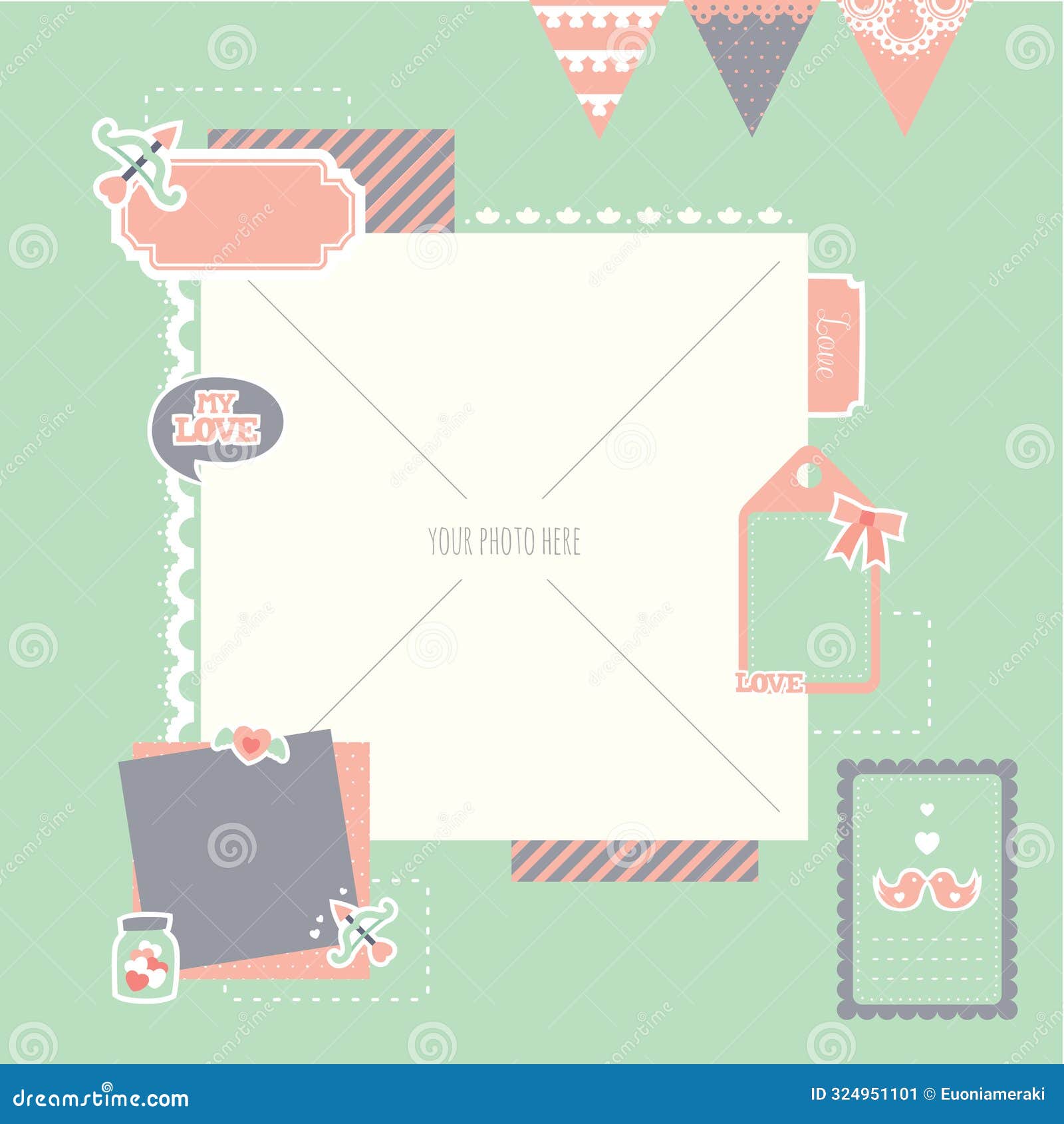 Lovely Digital Scrapbook Template Series with Editable Journal Diary ...
