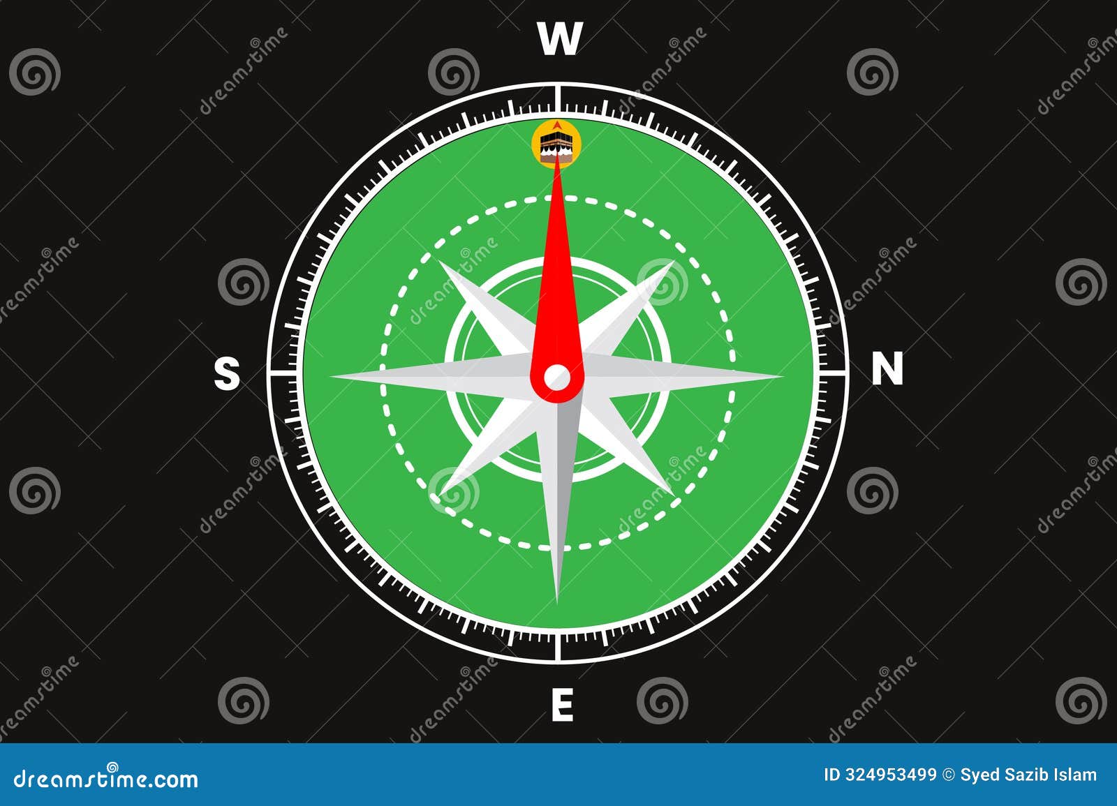 Qibla Compass Direction Map Vector Design Stock Illustration ...