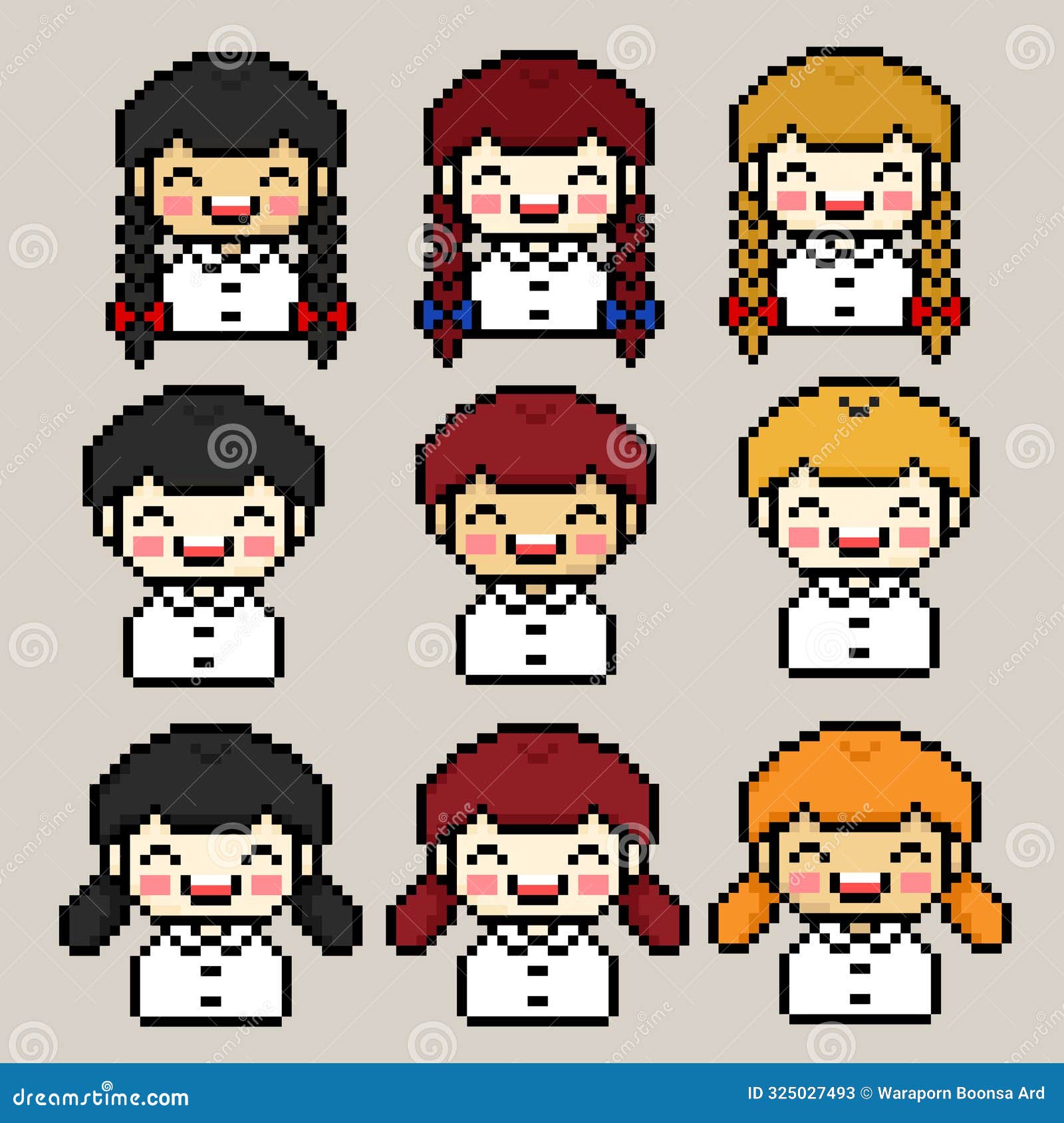 Set of Pixel Art Student Vector Game 8 Bit. Stock Vector - Illustration ...