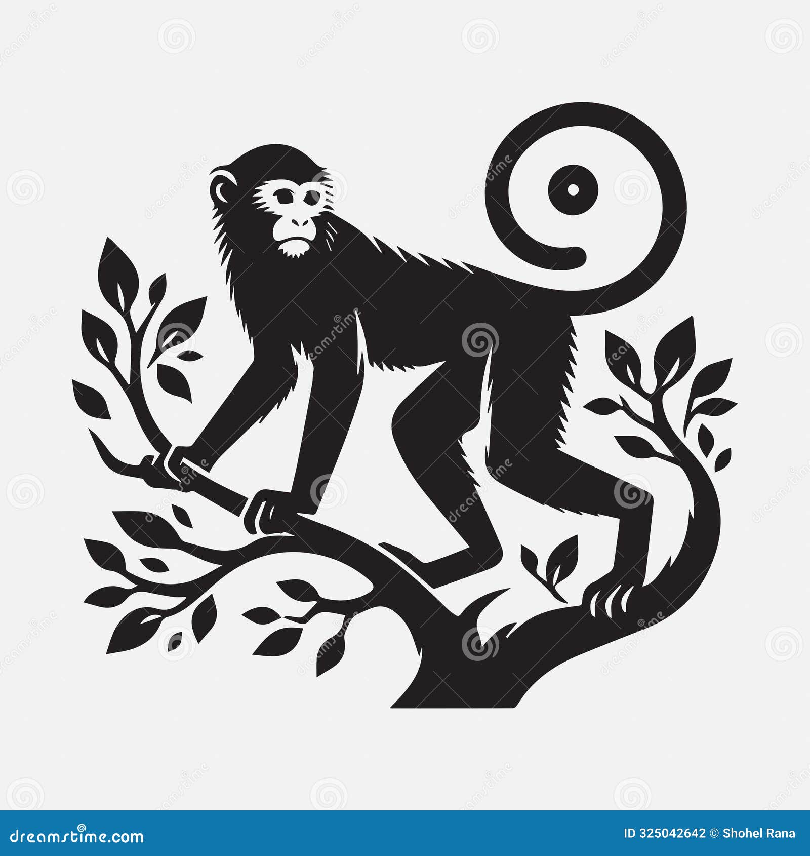 Majestic Monkey Silhouettes: Capturing Nature S Grace in Shadow Stock ...