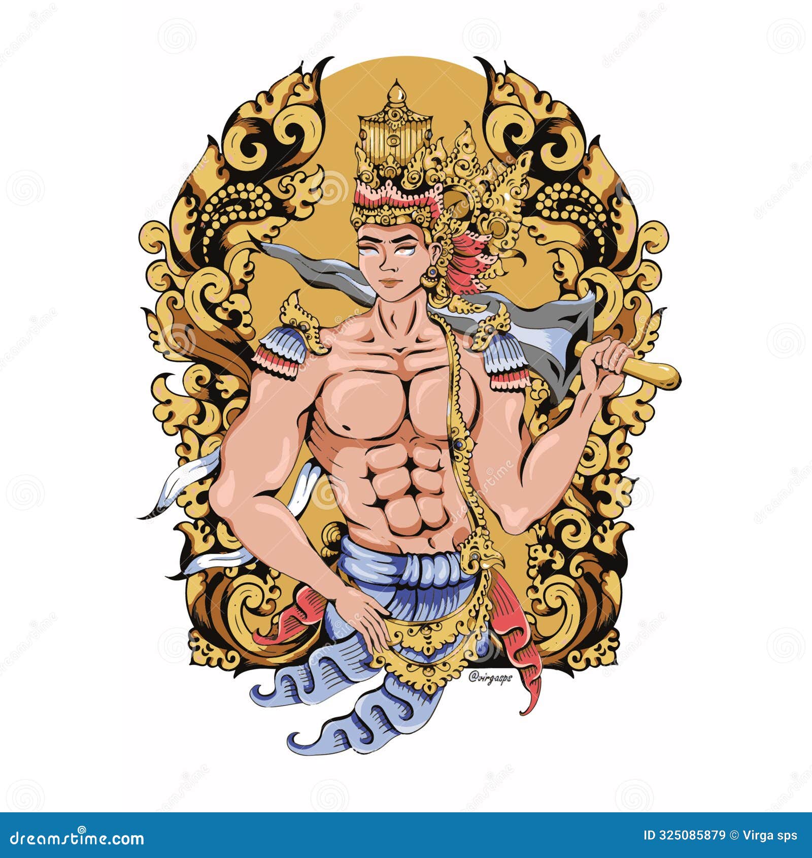 Illustration of Contemporary Wayang with Traditional Ornaments Stock ...