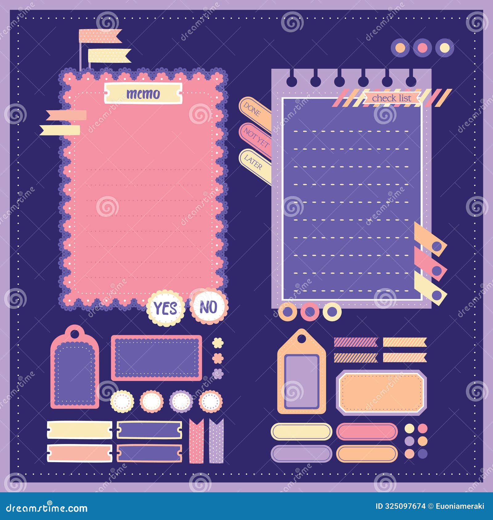 Set of Journaling Set Items for Study School Class Academy Journal Memo ...