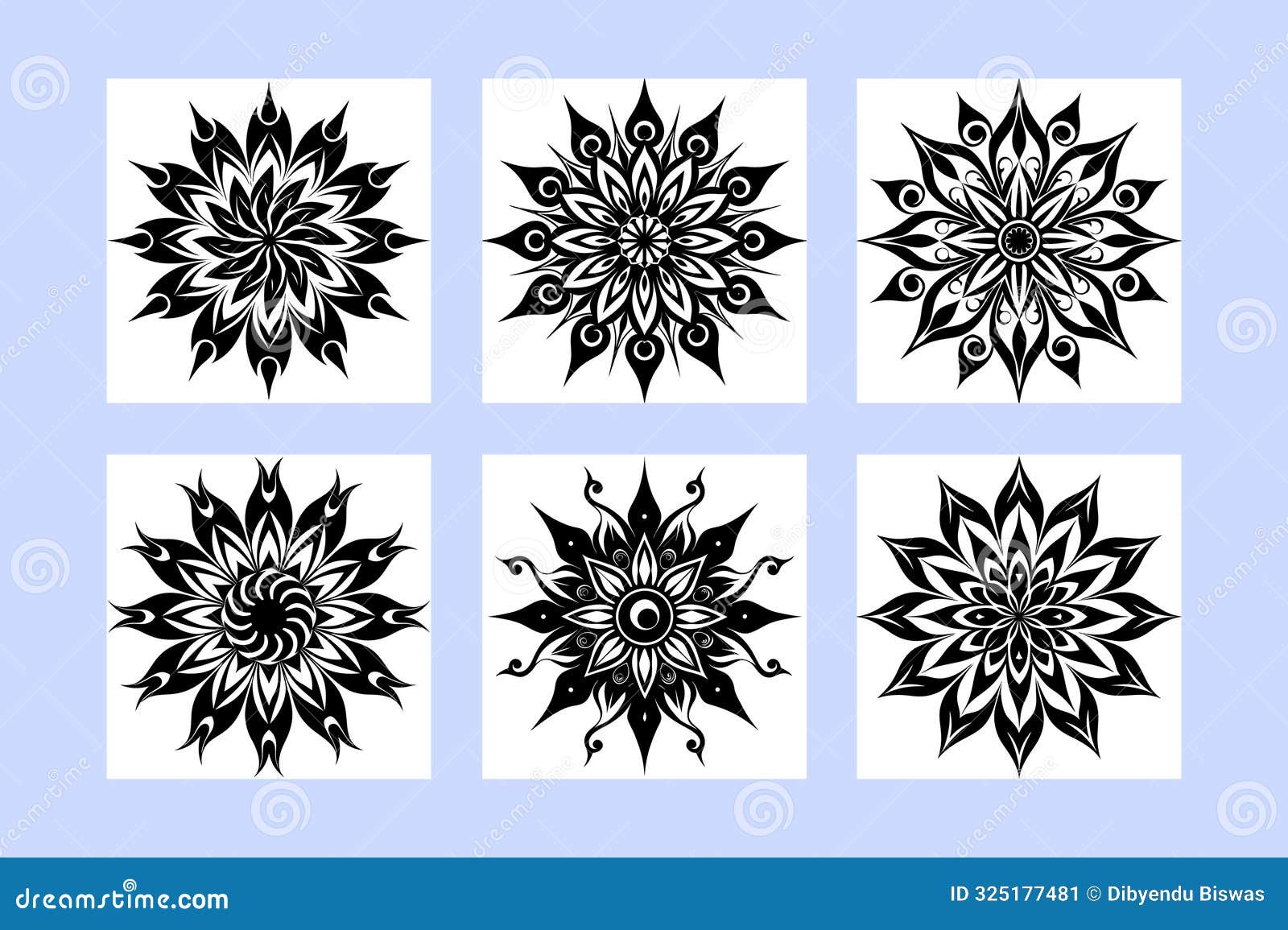 A Black and White Abstract Vector Illustration with Calligraphic ...