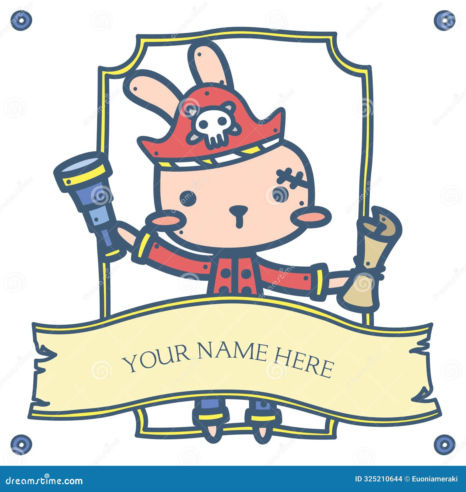 Cute Fun Pirate Ship Captain and Crew Member Personalized Character ...