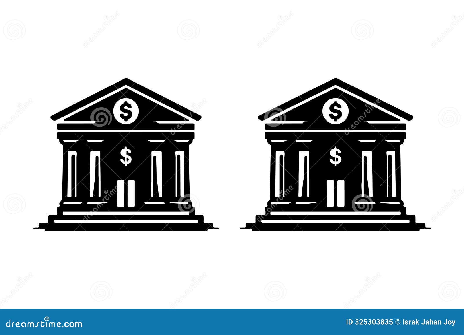 Bank Logo Vector Art Black Illusytration Stock Vector - Illustration of ...