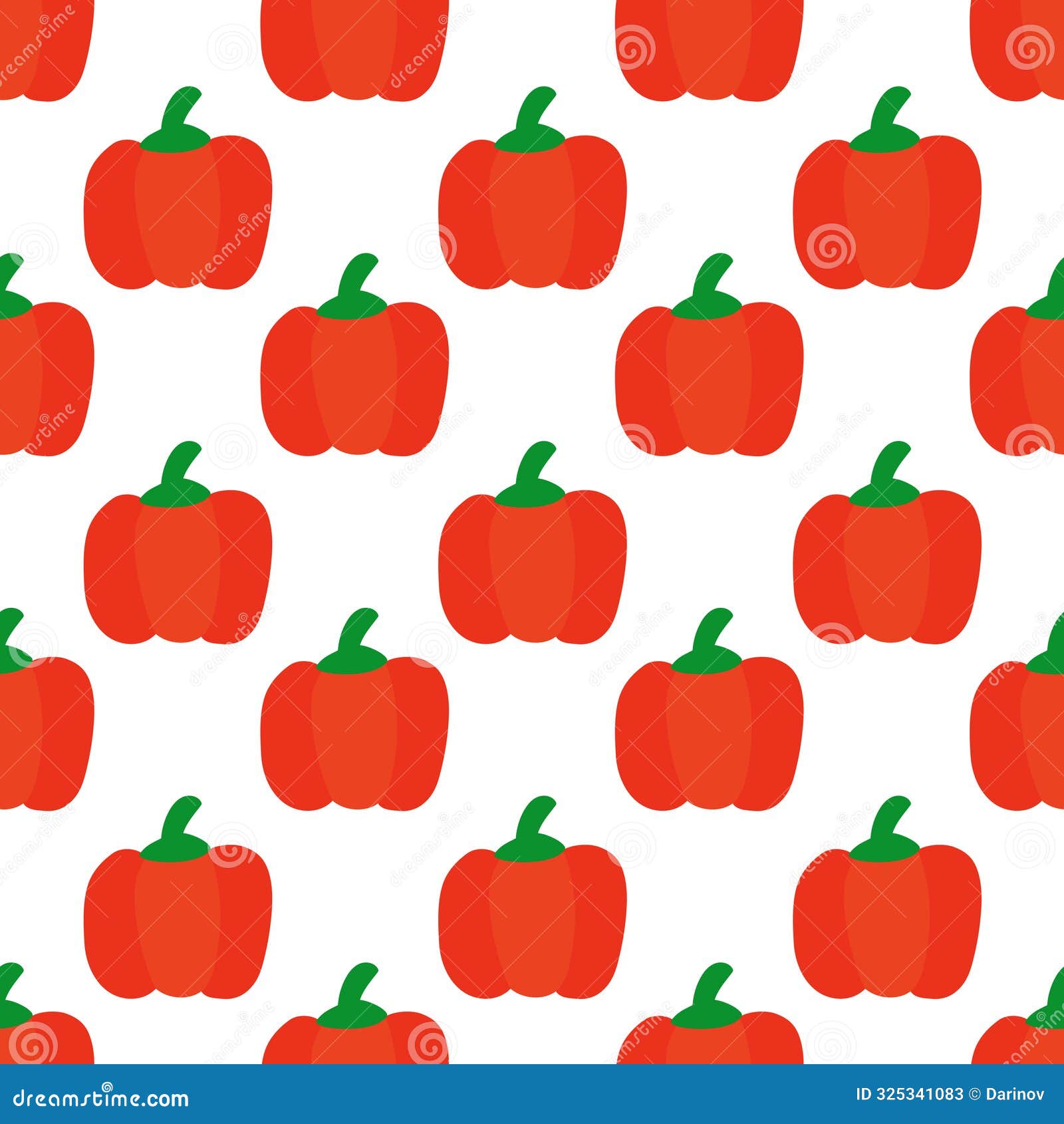 Red Paprika Pepper Seamless Pattern. Food Background. Kitchen Wallpaper ...