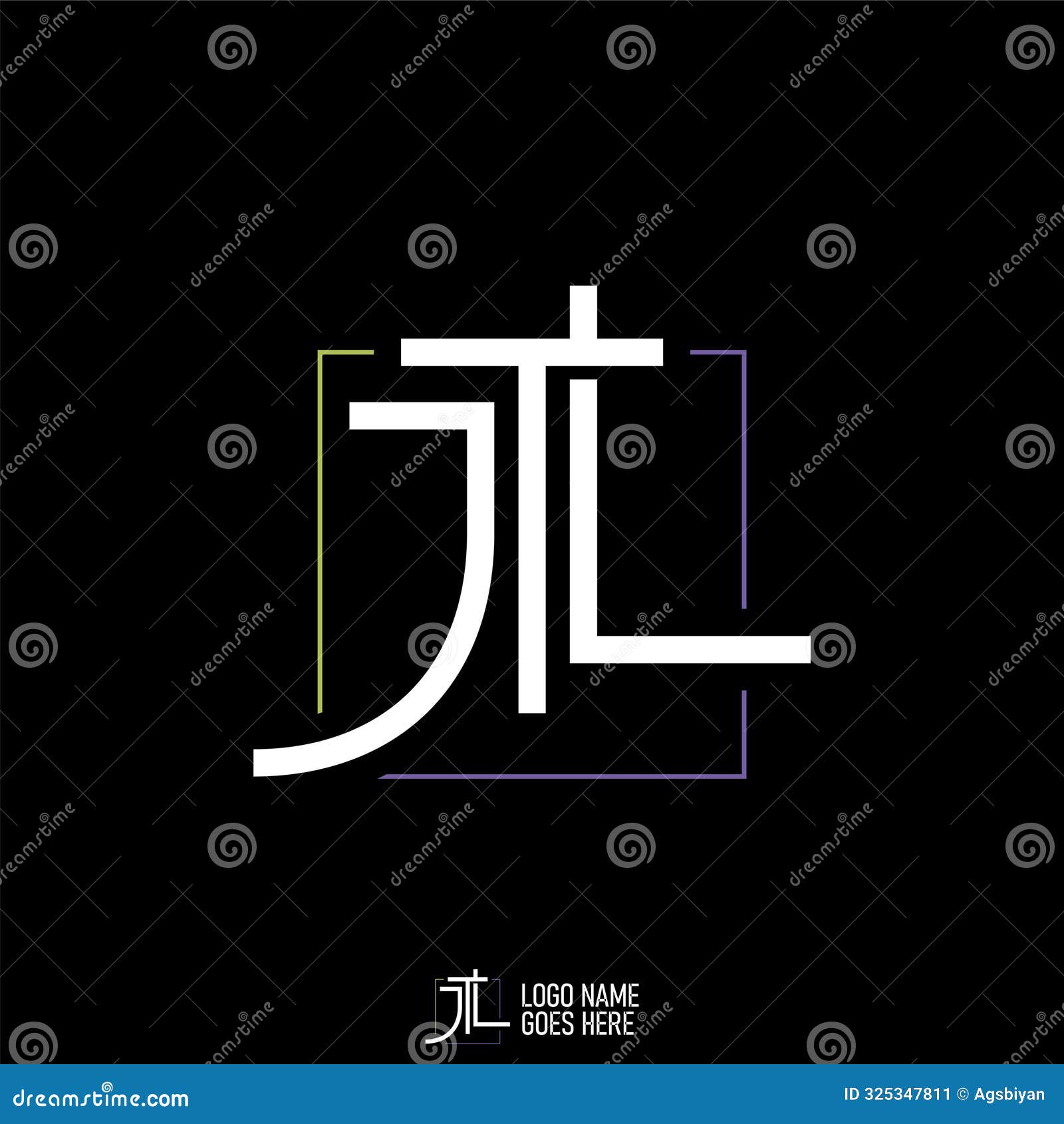 Letter Initial JTL Japan Font Cut Square Connect Line. Related Monogram ...