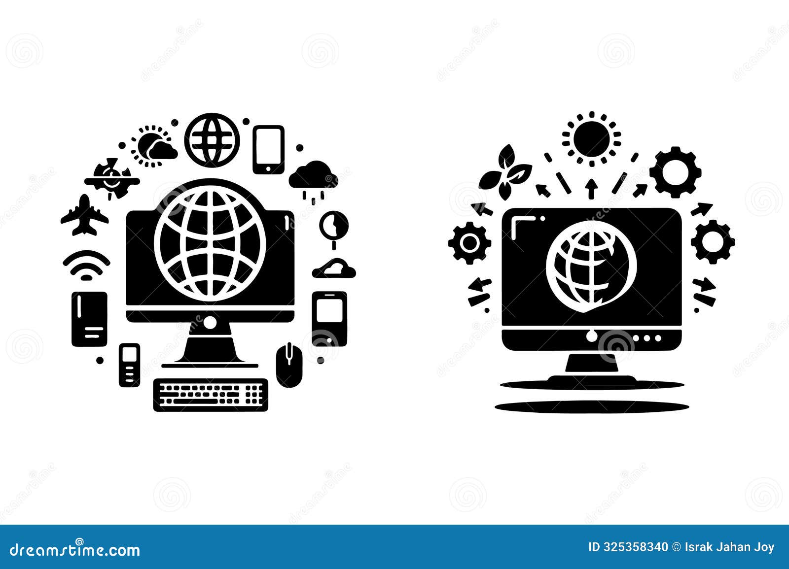 Computer Logo, Two Comouter Vector Art, Illustration File Stock ...