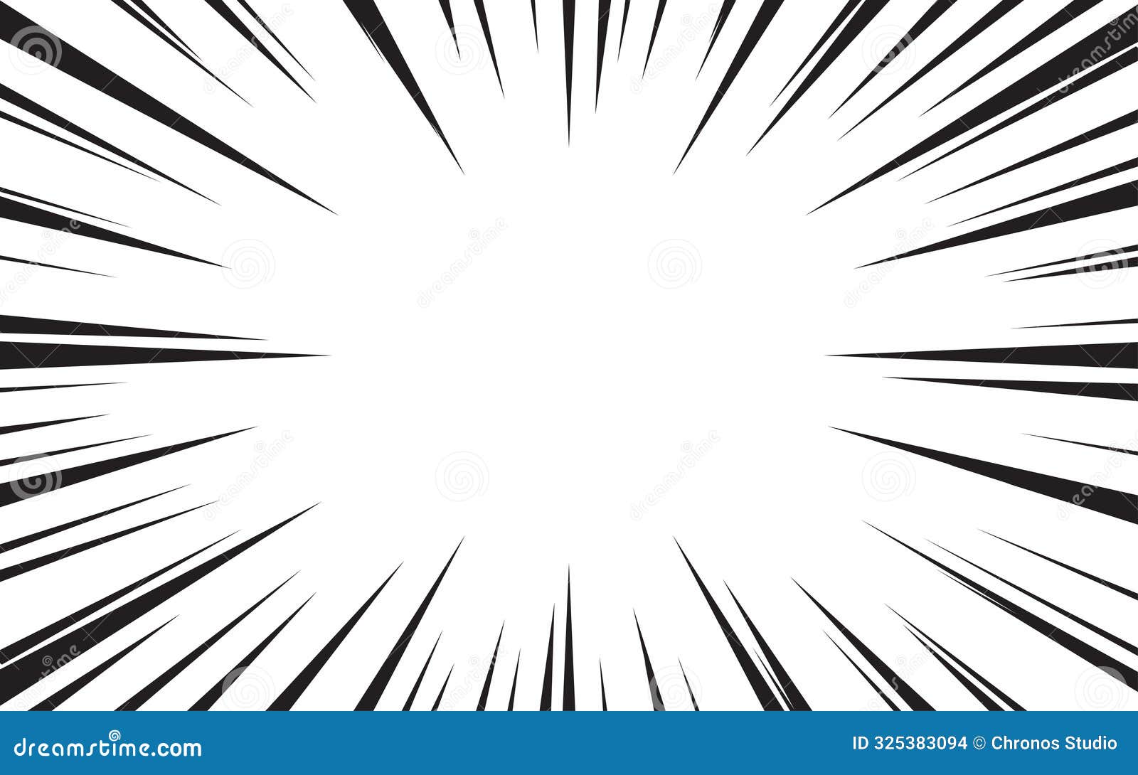 Manga Comic Effect Banner with Speed Rays in Retro Style. Character ...