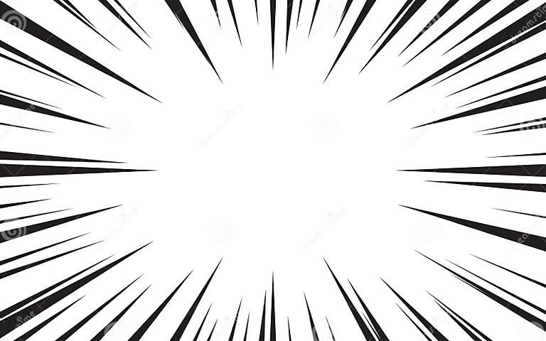 Manga Comic Effect Banner with Speed Rays in Retro Style. Character ...