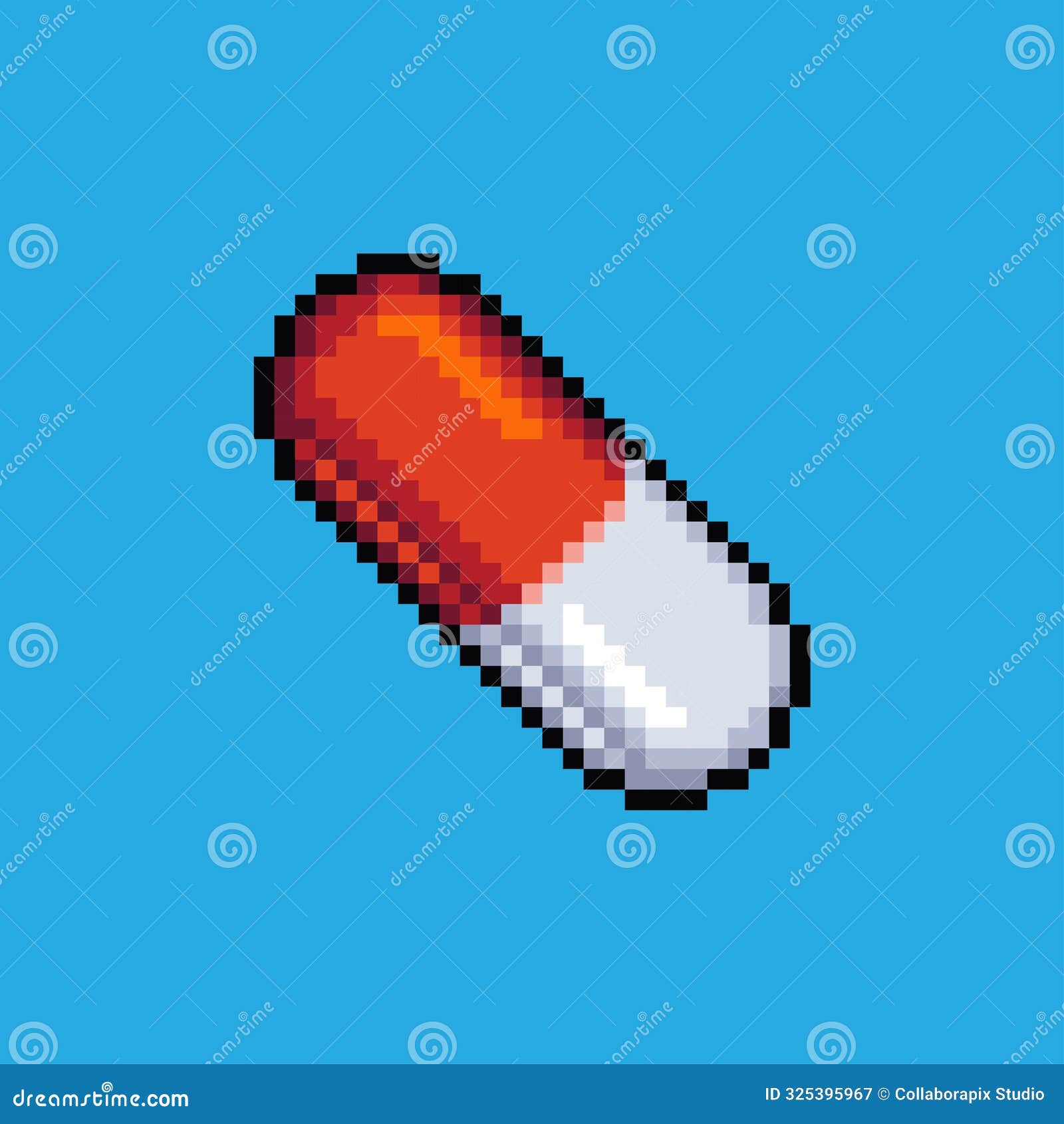 Pixel Art Capsule Pills Medicine Illustration Vector for Game Stock ...